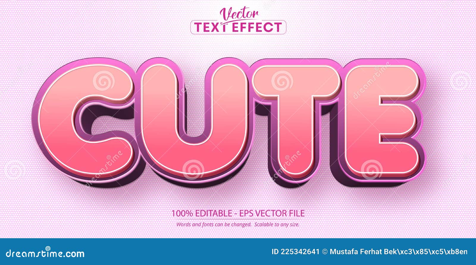 Cute Text, Cartoon Style Editable Text Effect Stock Vector ...