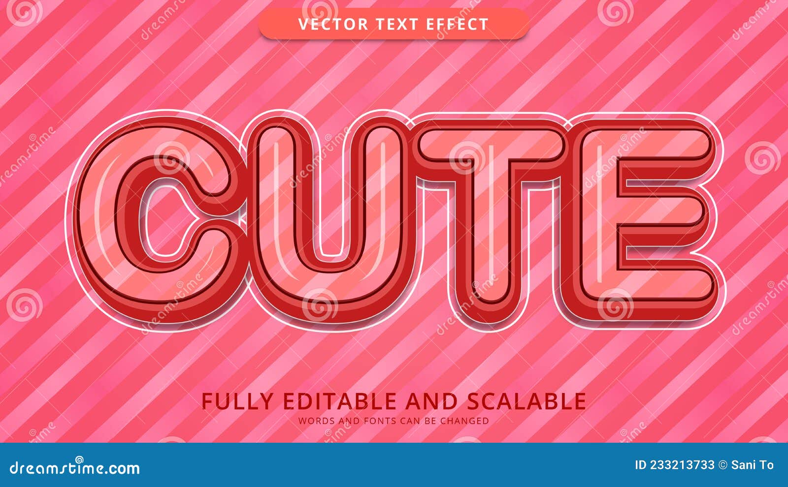 Cute Text Effect Editable Eps File Stock Vector - Illustration of ...