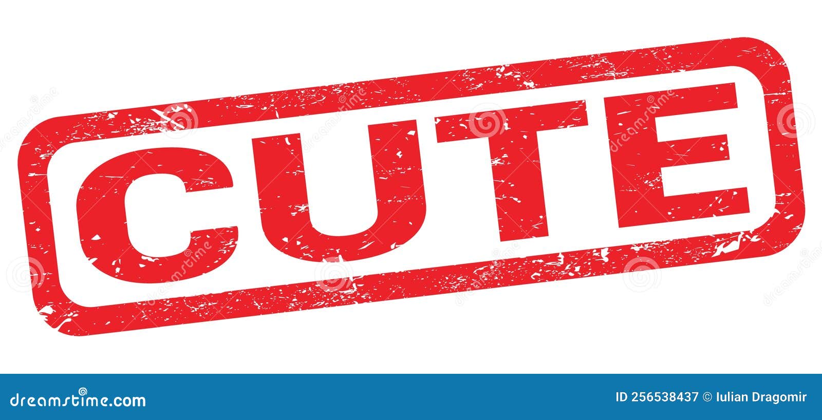 CUTE Text Written on Red Rectangle Stamp Stock Illustration ...