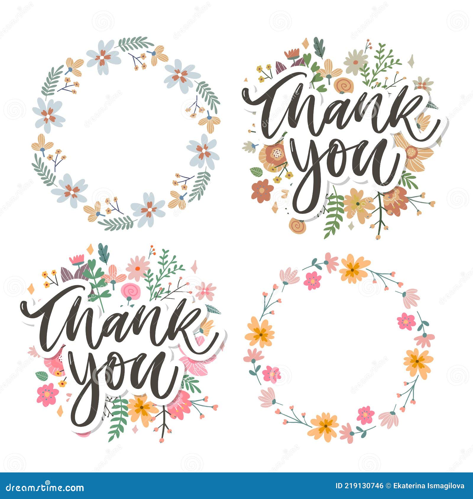 Cute Thank You Card Design With Funny Bee, Bumblebee And Butterfly ...