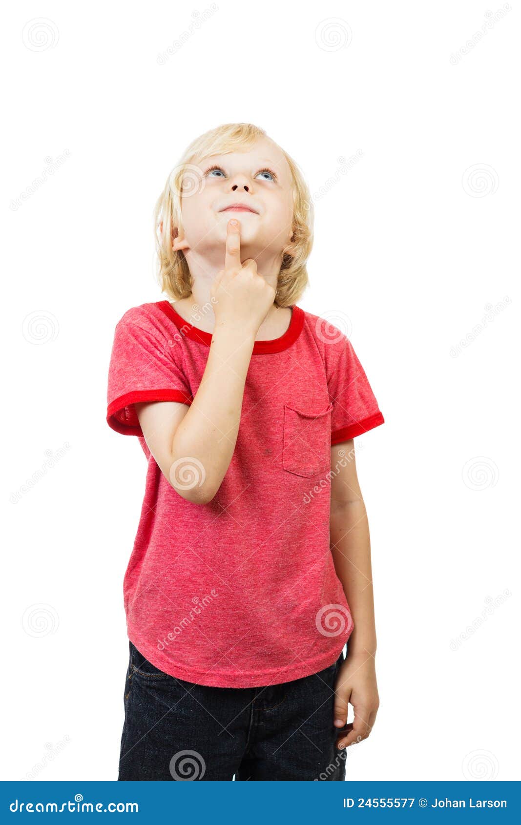 Cute thinking boy stock image. Image of expression, isolated - 24555577