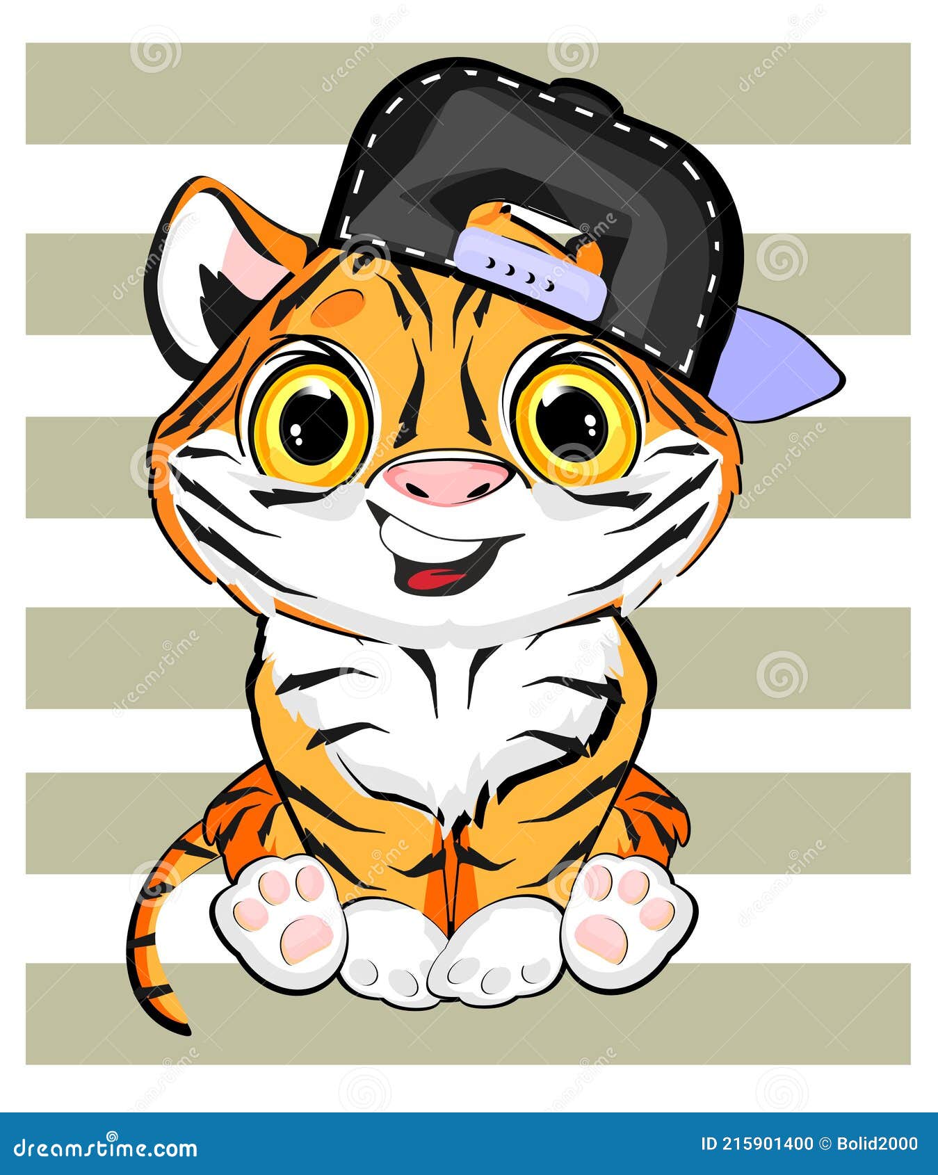 Cute tiger boy stock illustration. Illustration of animal - 215901400