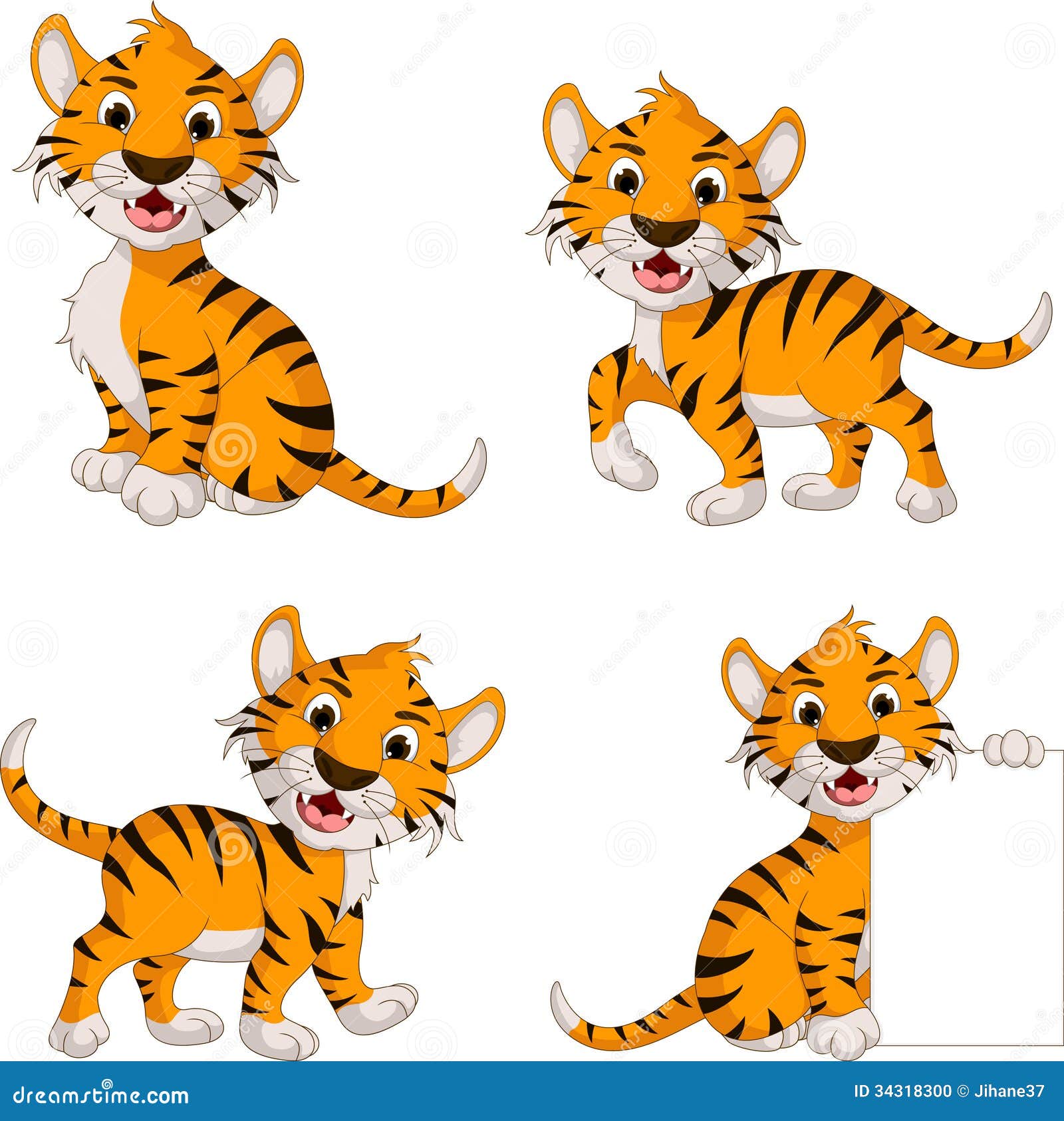 Cute Tiger Cartoon Collection Stock Photo - Image: 34318300