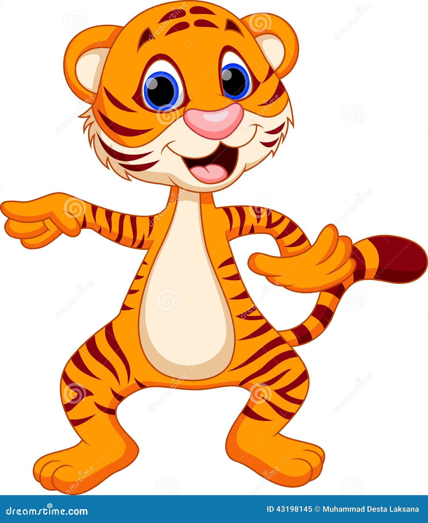 Cute Tiger Cartoon Dancing Stock Illustration - Image: 43198145