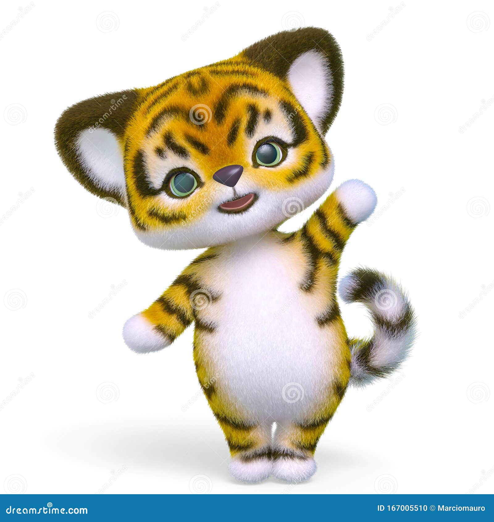 Cute-Tiger-Cartoon, Der Heller Hintergrund Stock Abbildung ...