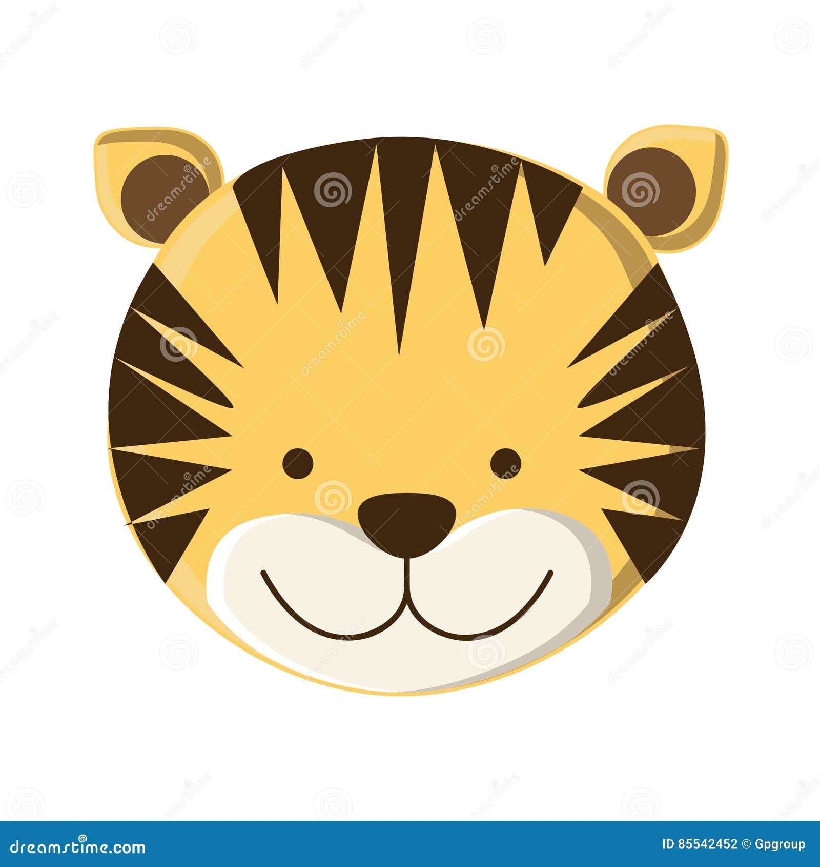 Cute tiger cartoon stock illustration. Illustration of animal - 85542452
