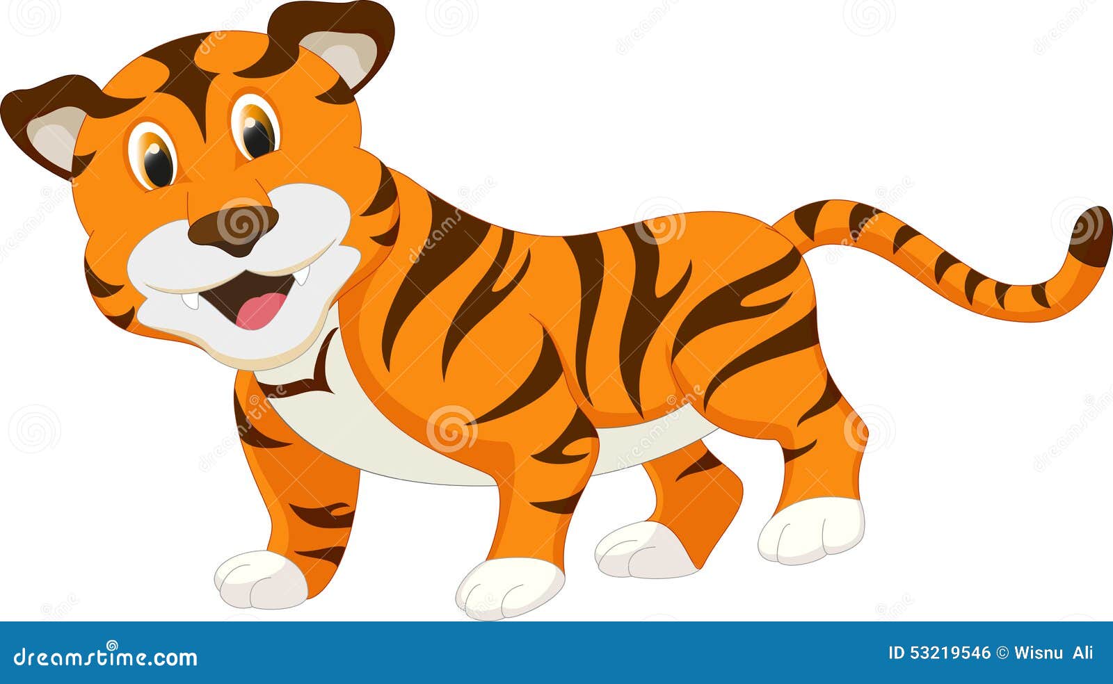 Cute tiger cartoon stock vector. Illustration of small - 53219546