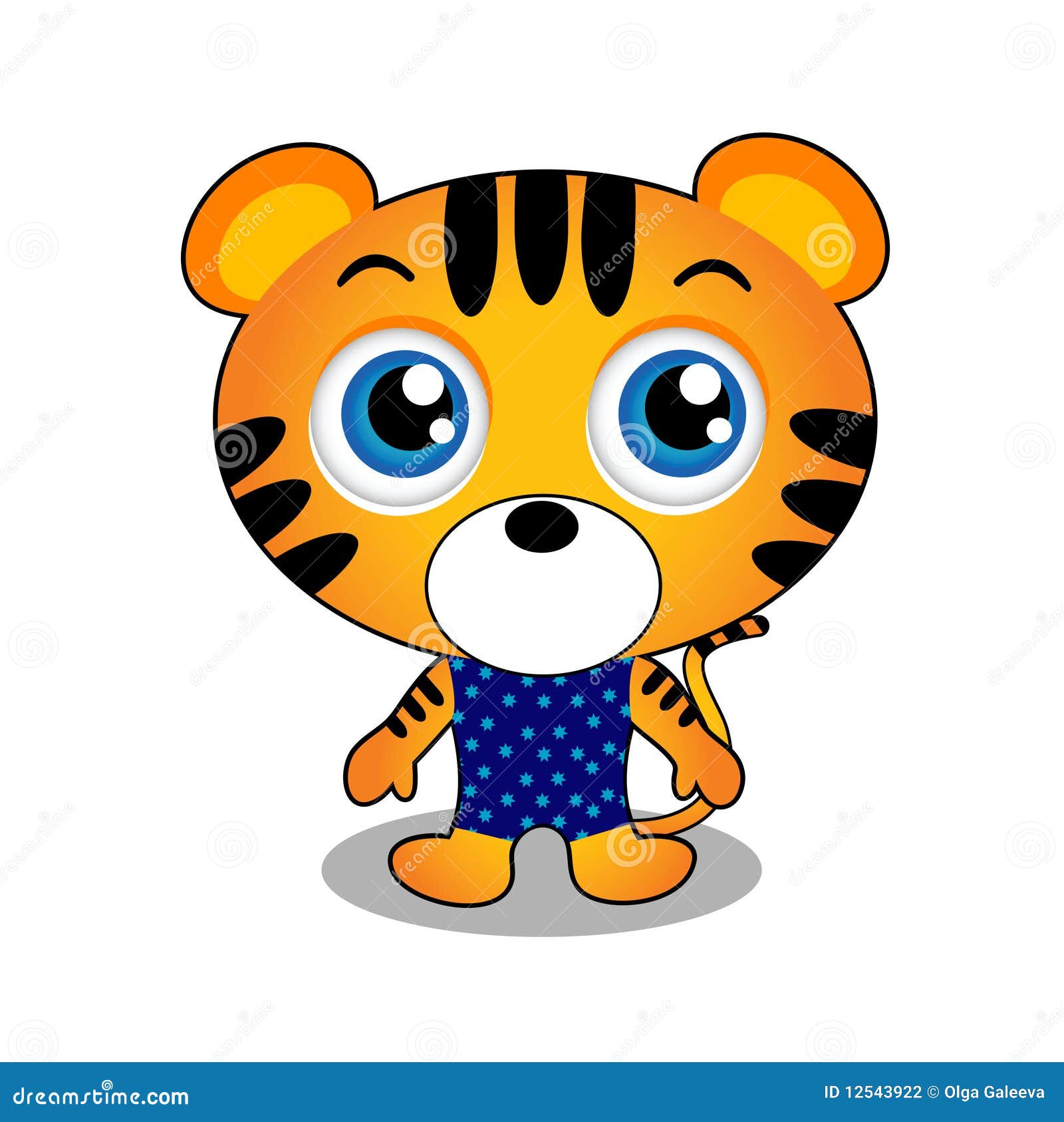 Cute tiger character stock vector. Illustration of animal - 12543922