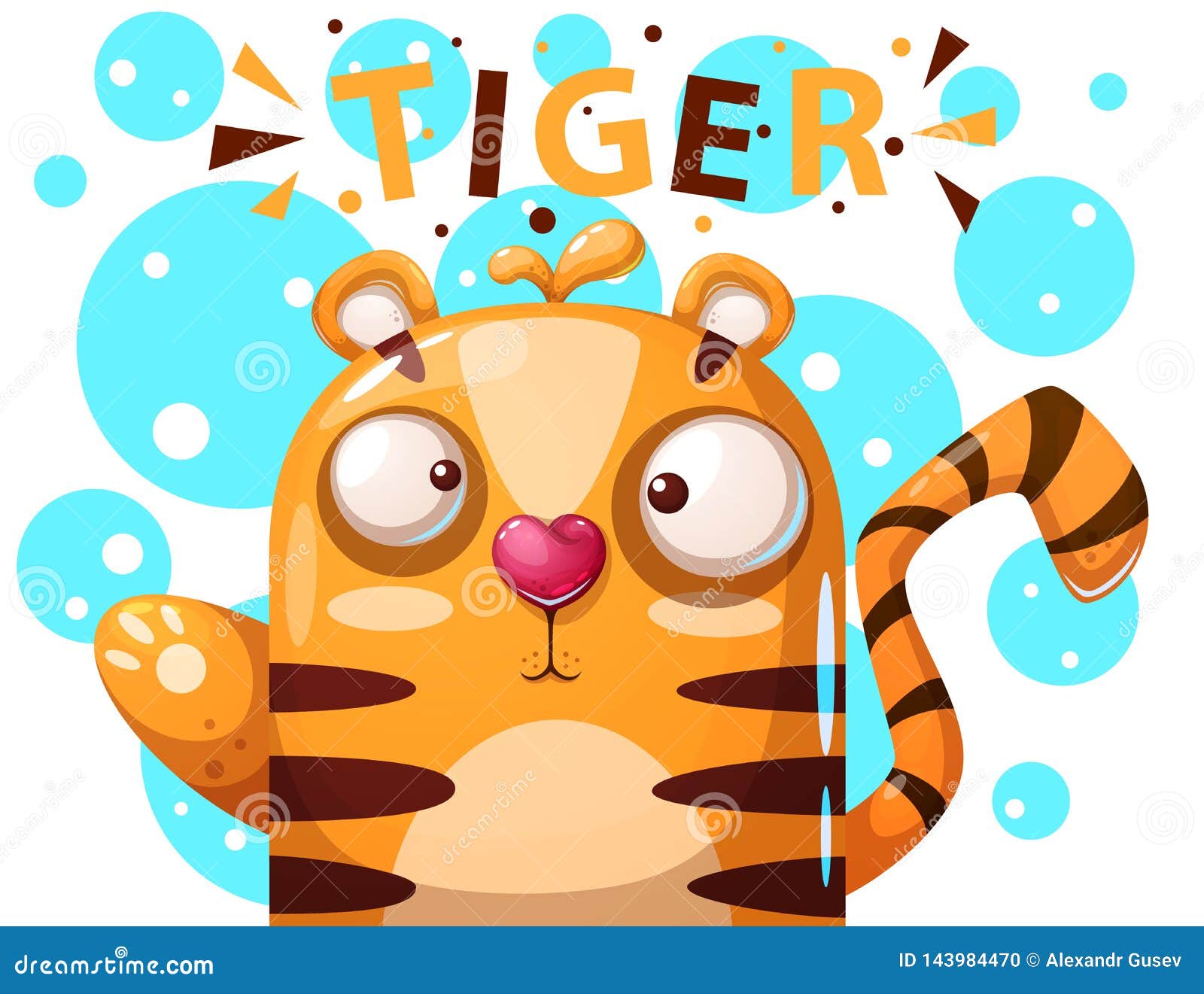 Cute Tiger Character - Cartoon Illustration Stock Vector - Illustration ...