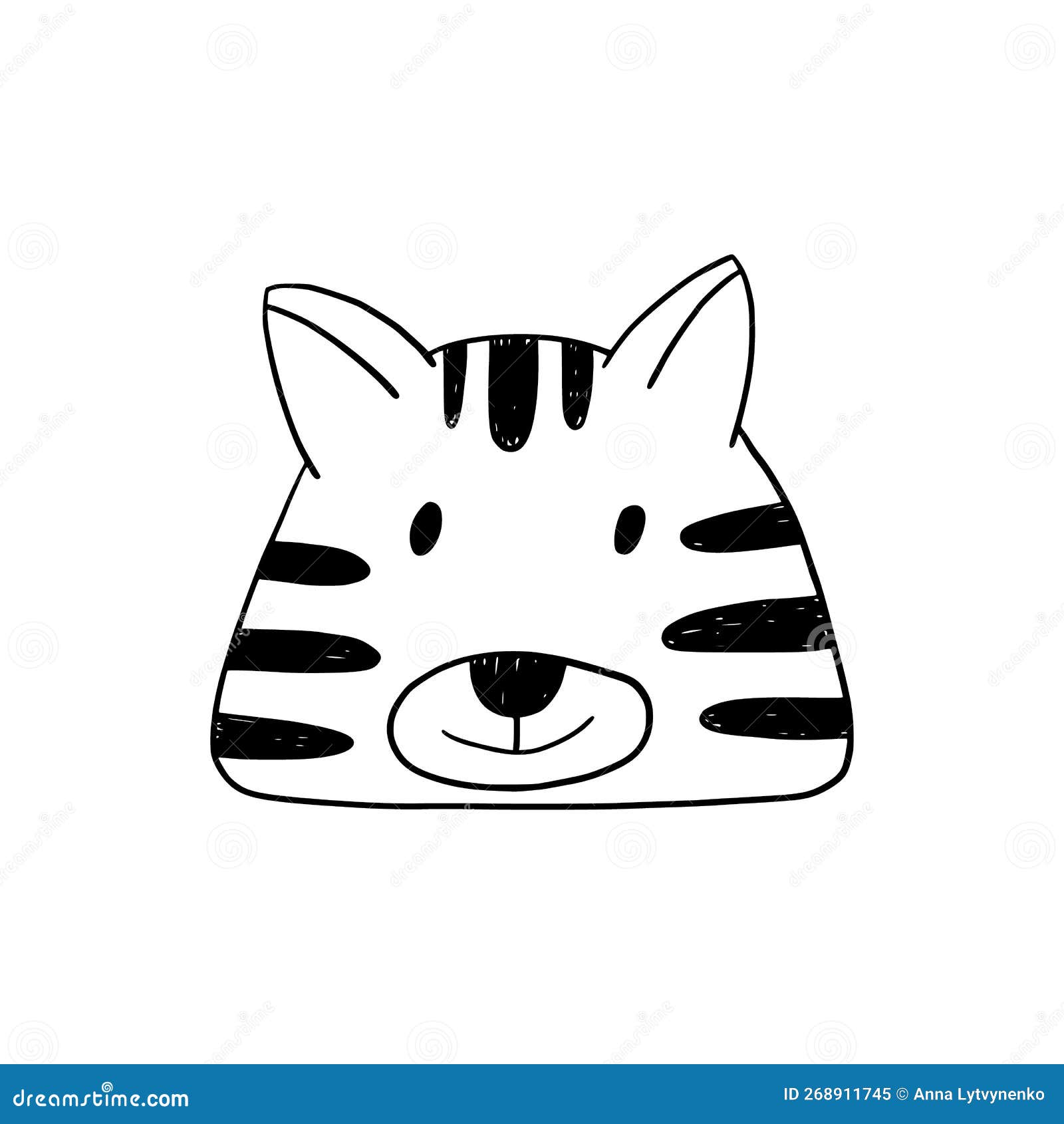 Cute Tiger Icon for Nursery Decor - Vector Stock Vector - Illustration ...