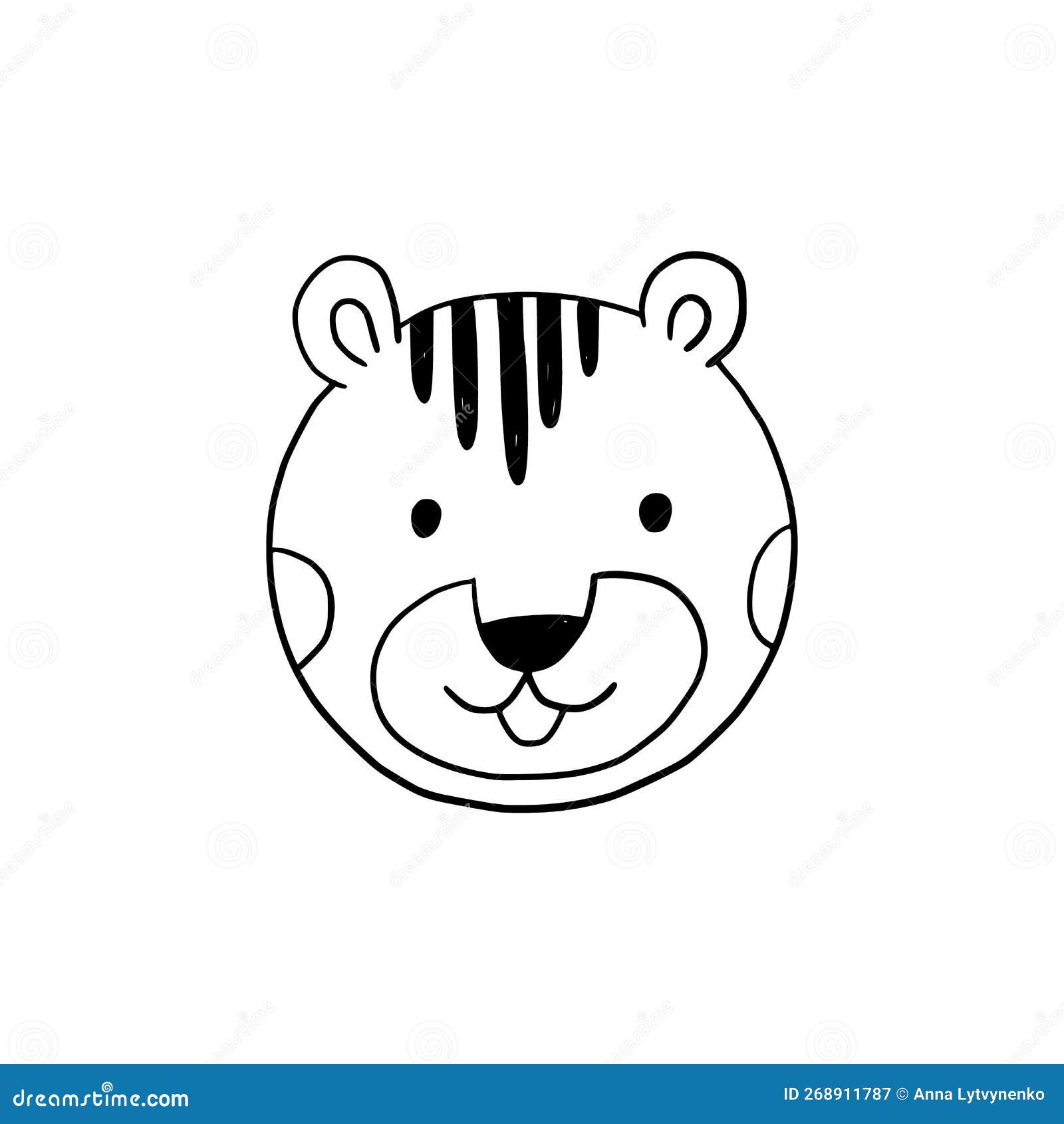 Cute Tiger Icon for Nursery Decor - Vector Stock Vector - Illustration ...