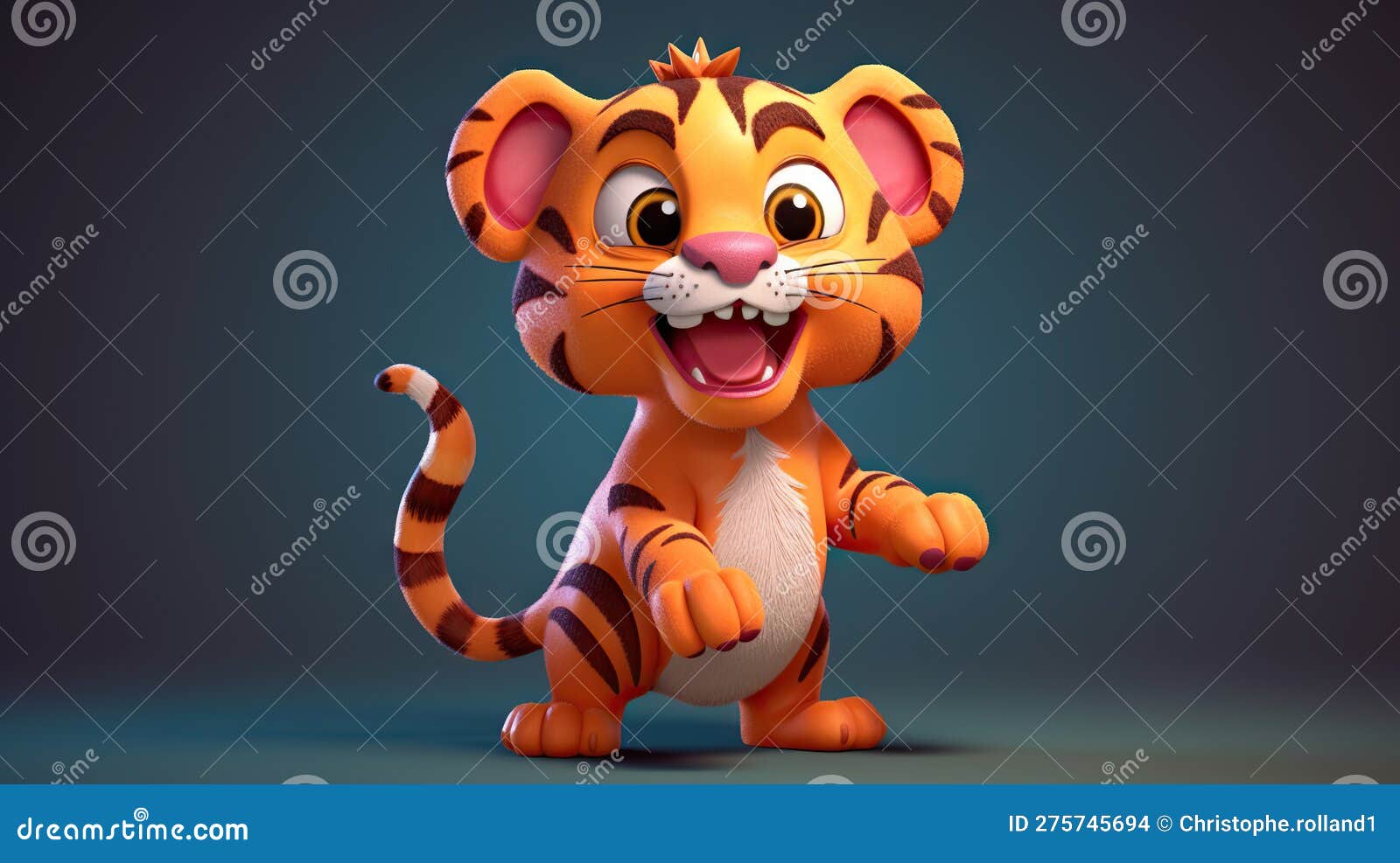 Cute Tiger Mascot - Genarative AI, AI Generated Stock Illustration ...
