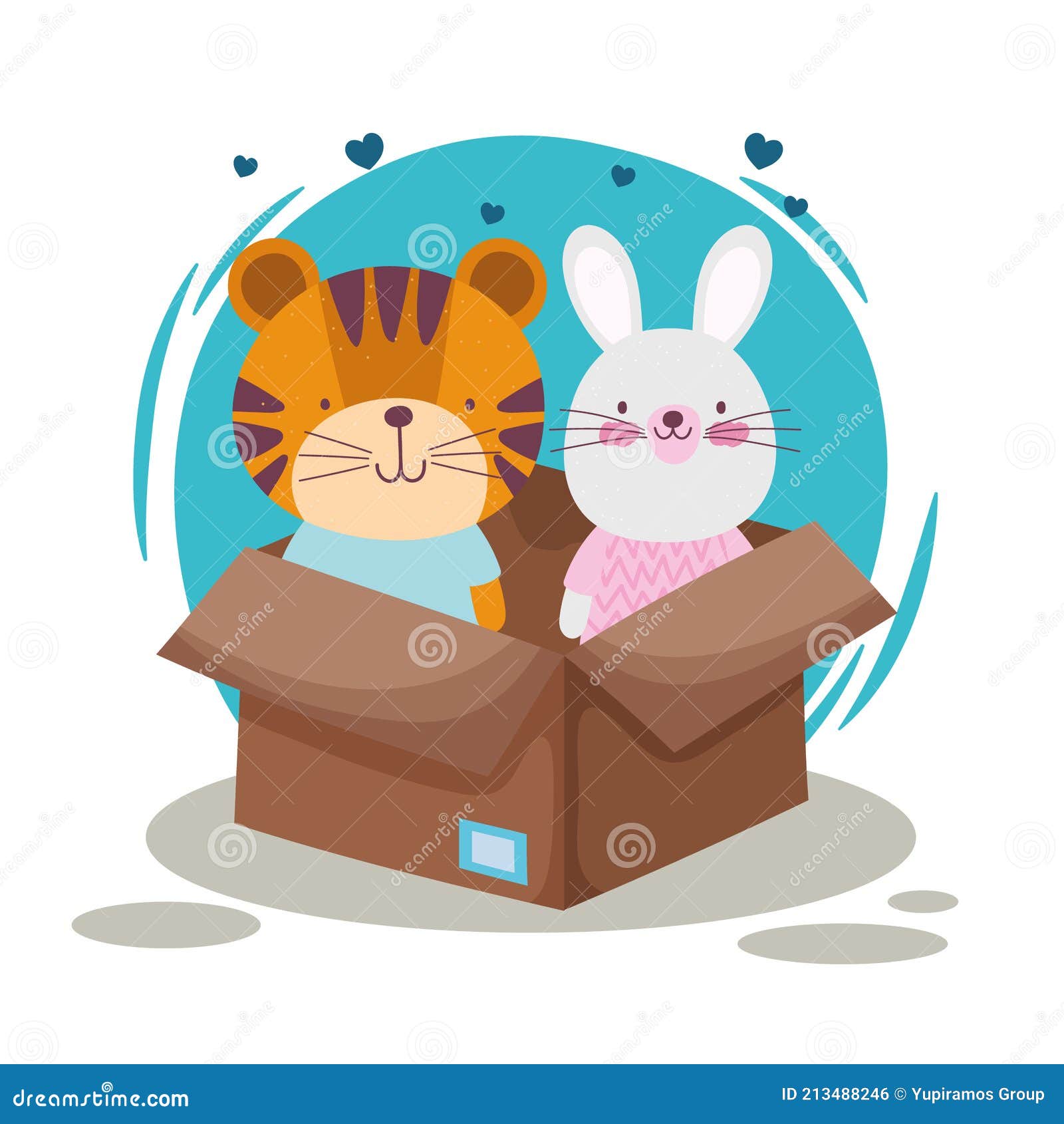 Cute tiger rabbit stock vector. Illustration of mammal - 213488246