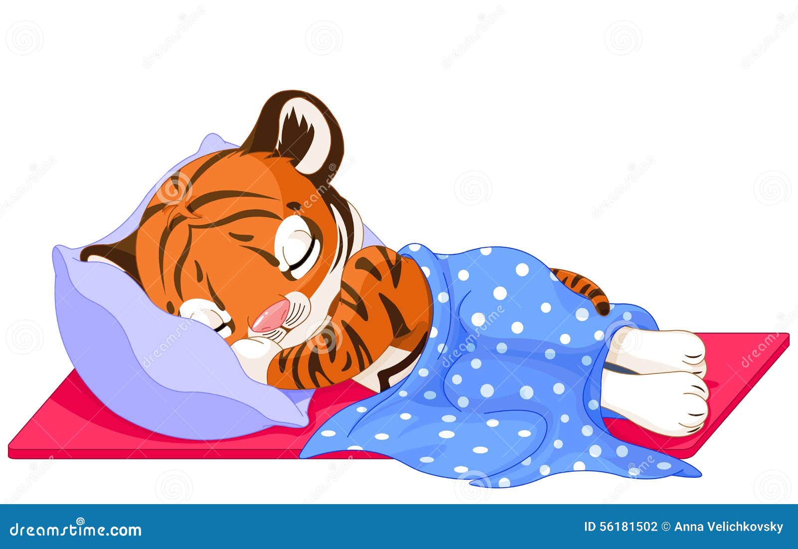Cute Tiger Sleeping stock vector. Illustration of graphics - 56181502