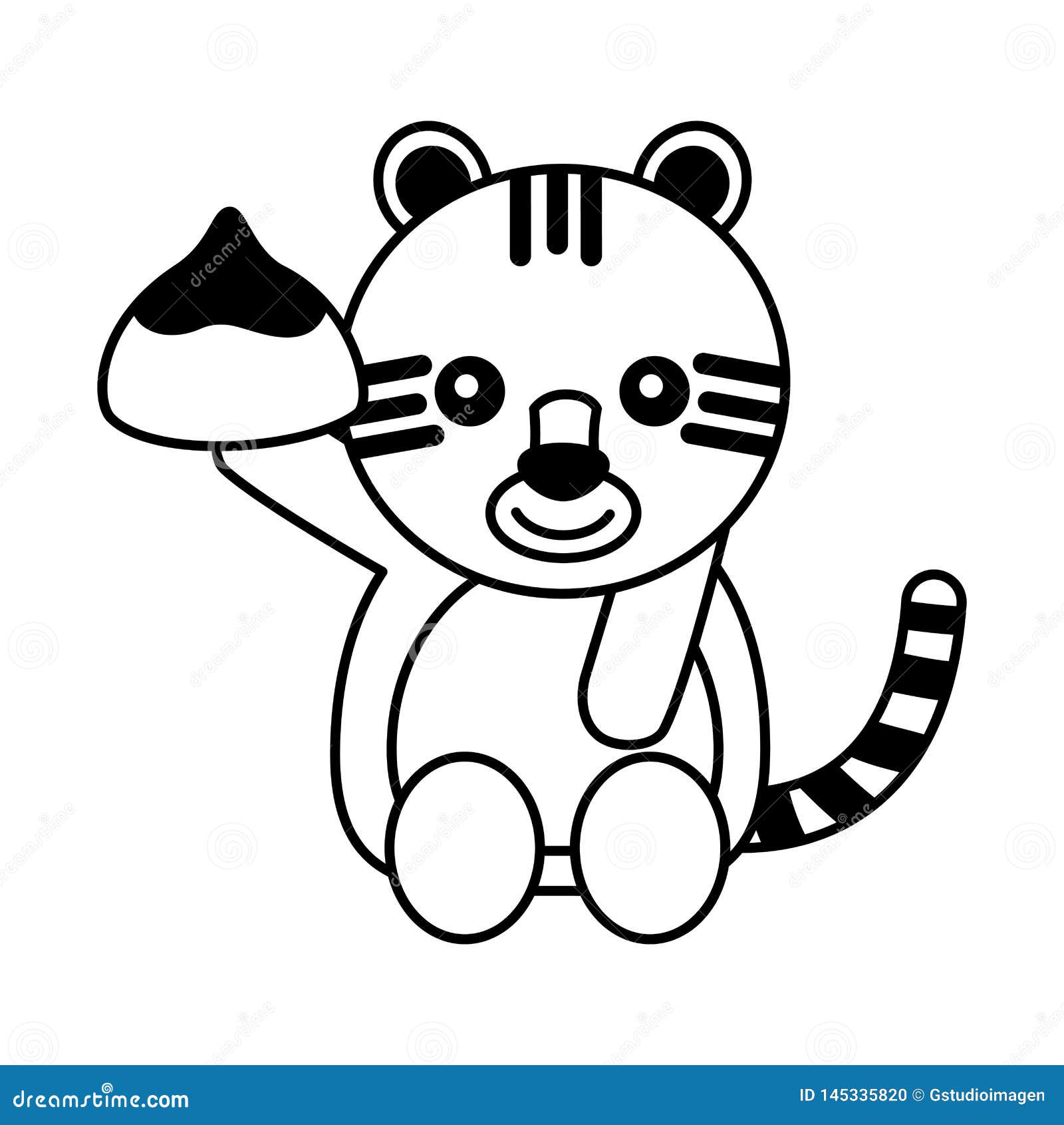 Cute Tiger with Sweet Candy Stock Vector - Illustration of caramels ...