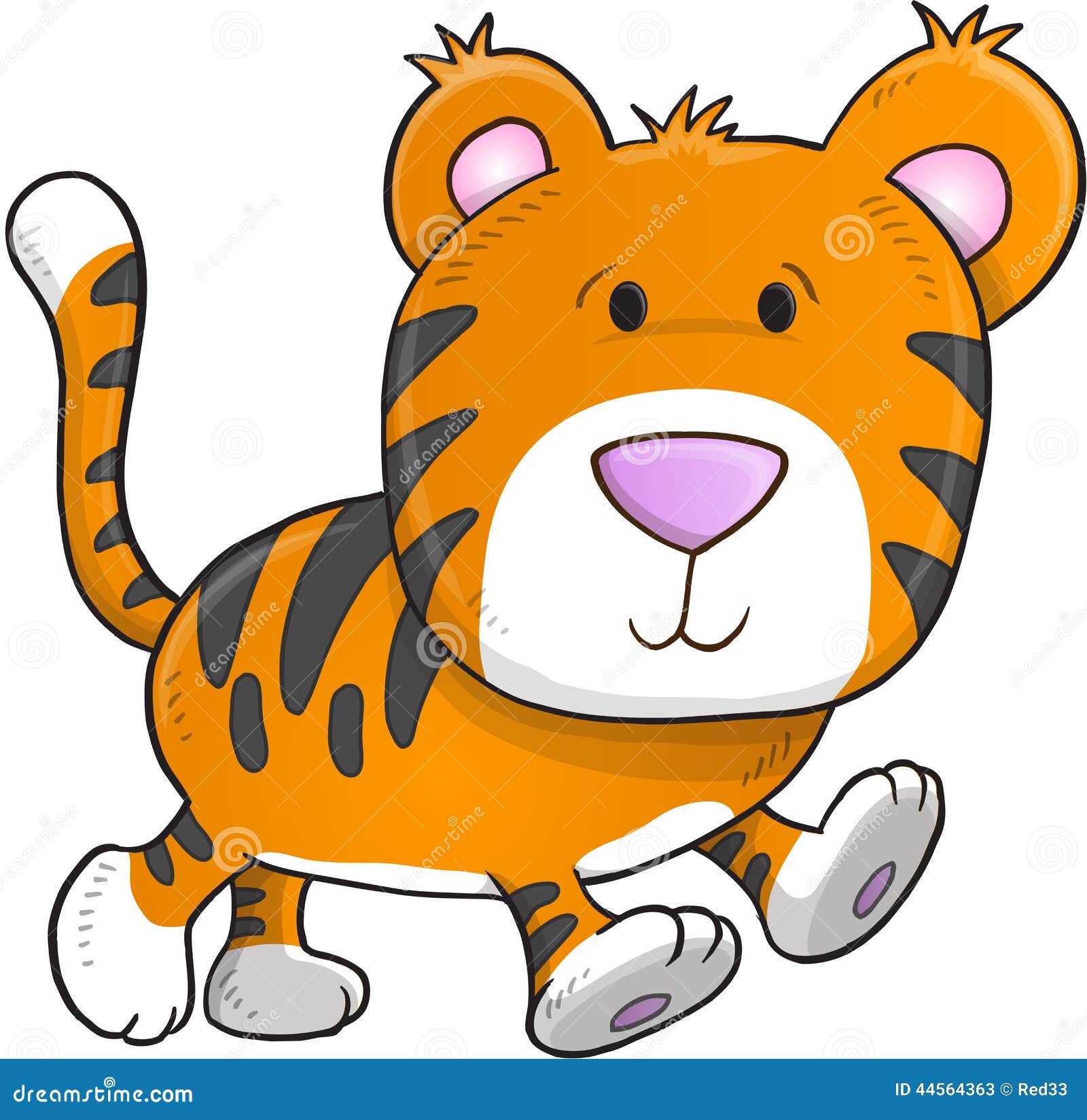 Cute Tiger Vector stock vector. Illustration of tiger - 44564363