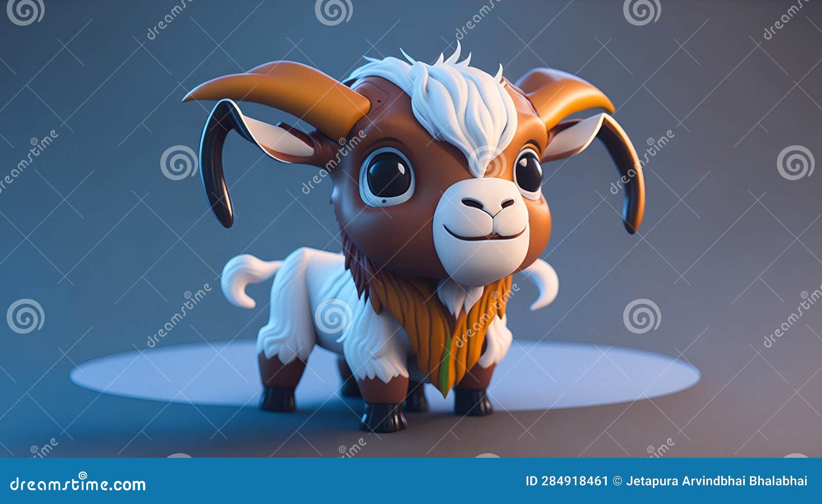 Cute Tiny Anime Goat, Cartoon Logo Design, AI Generative Illustration ...