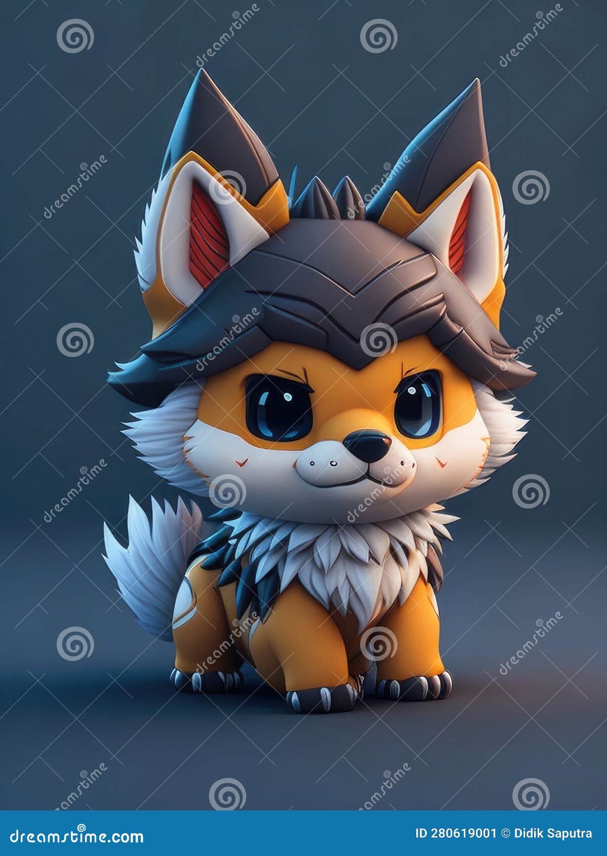 Anime Wolf Wearing Futuristic Armor Standing On Top Of A Glowing ...