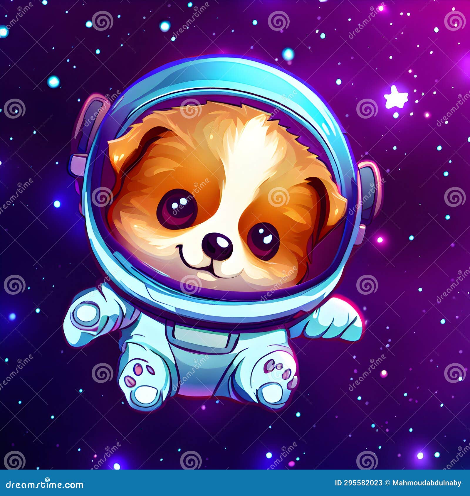 Astronaut Puppy stock illustration. Illustration of space - 295582023