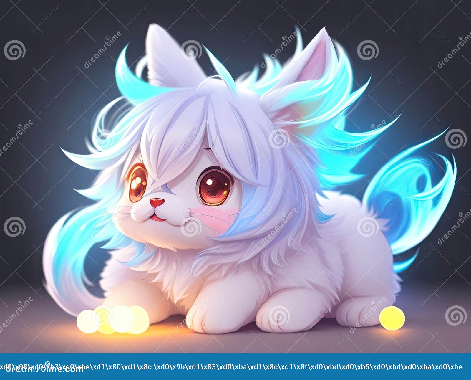 Cute Tiny Hyperrealistic Anime Cat from Chibi. Ai Generative Stock ...