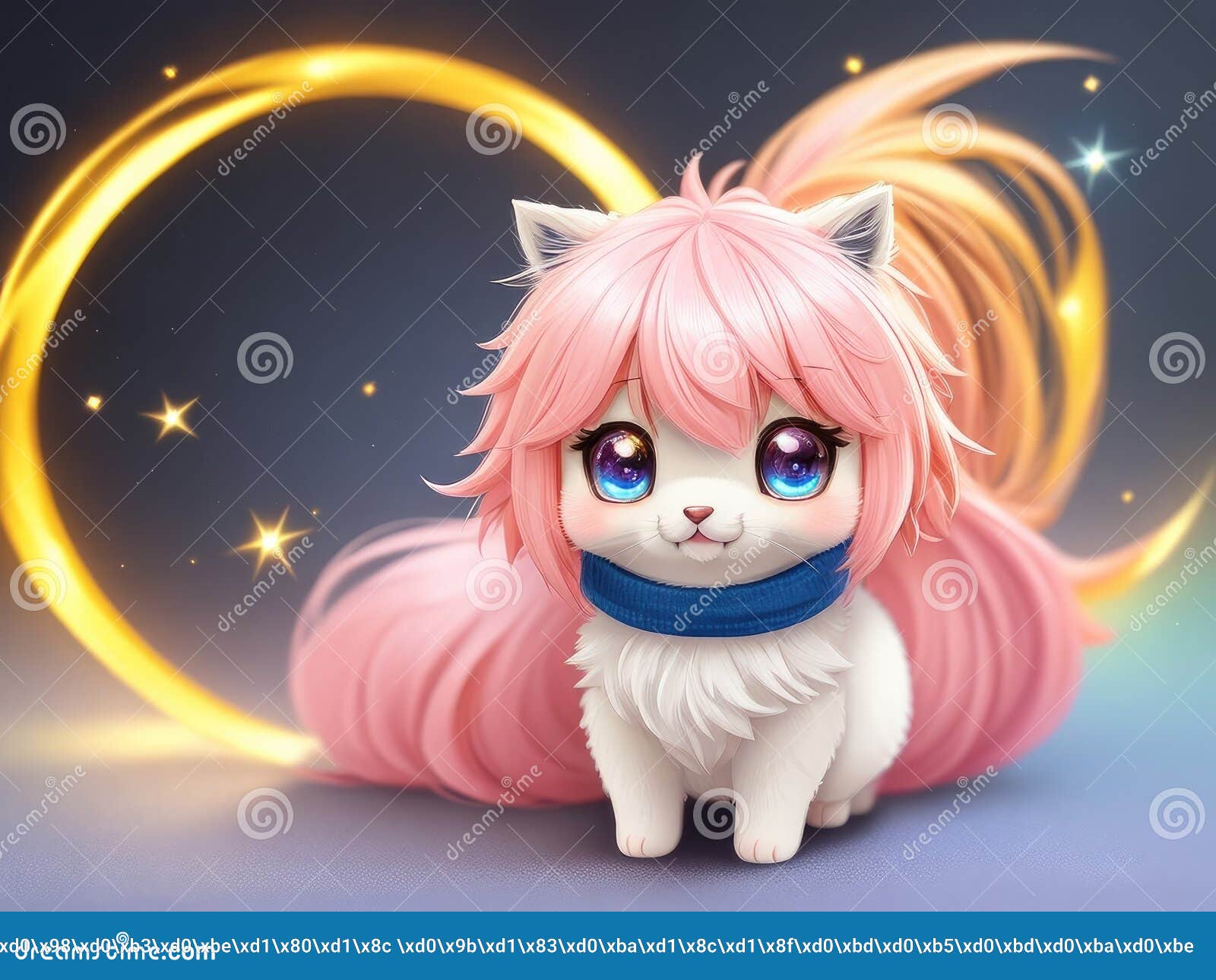 Cute Tiny Hyperrealistic Anime Cat from Chibi. Ai Generative Stock ...