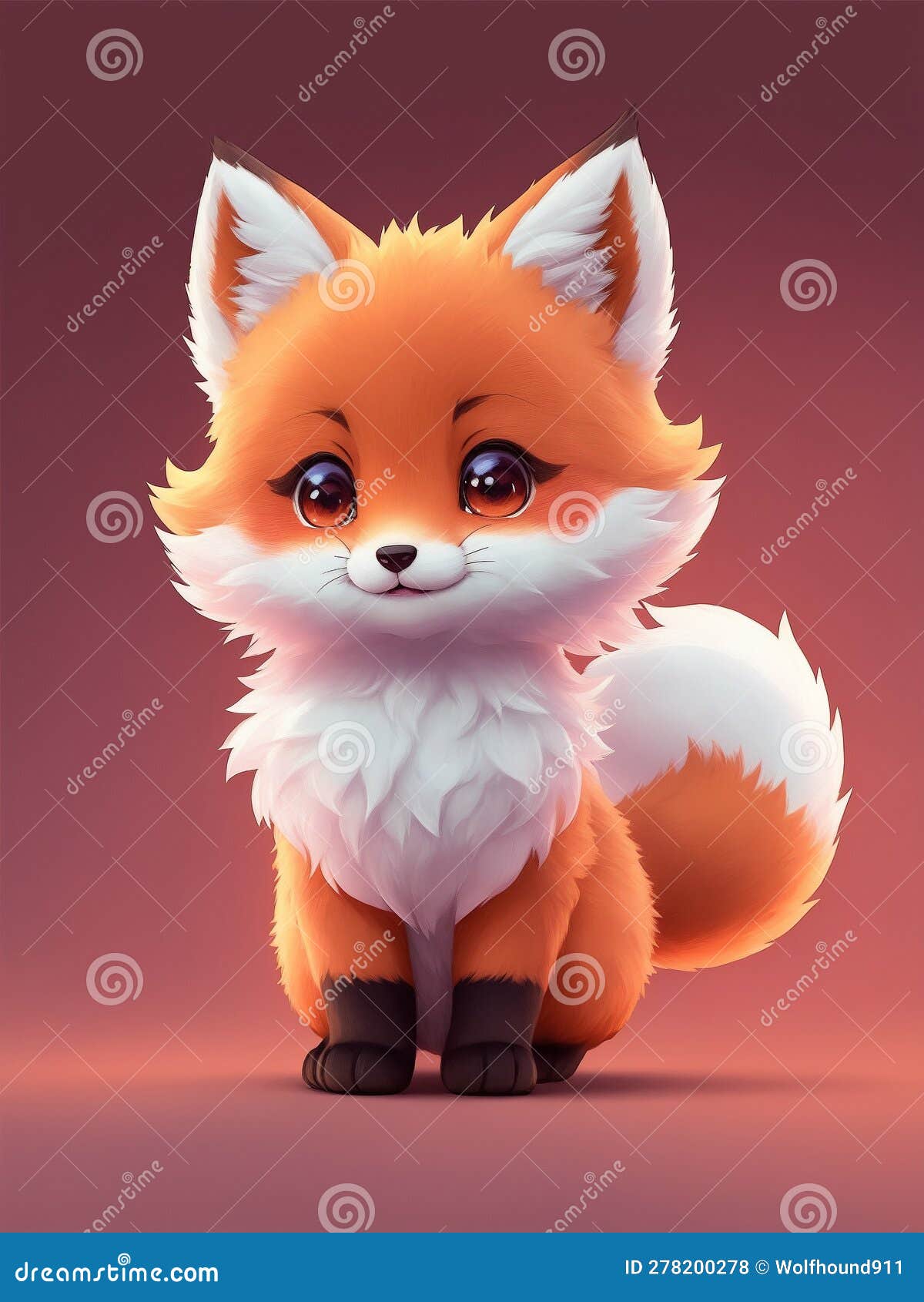 Cute Tiny Hyperrealistic Anime Fox from Pokemon. Generate Ai. Stock ...