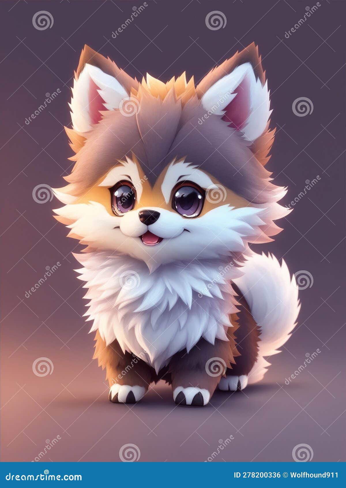 Cute Tiny Hyperrealistic Anime Wolf from Pokemon. Generate Ai. Stock ...