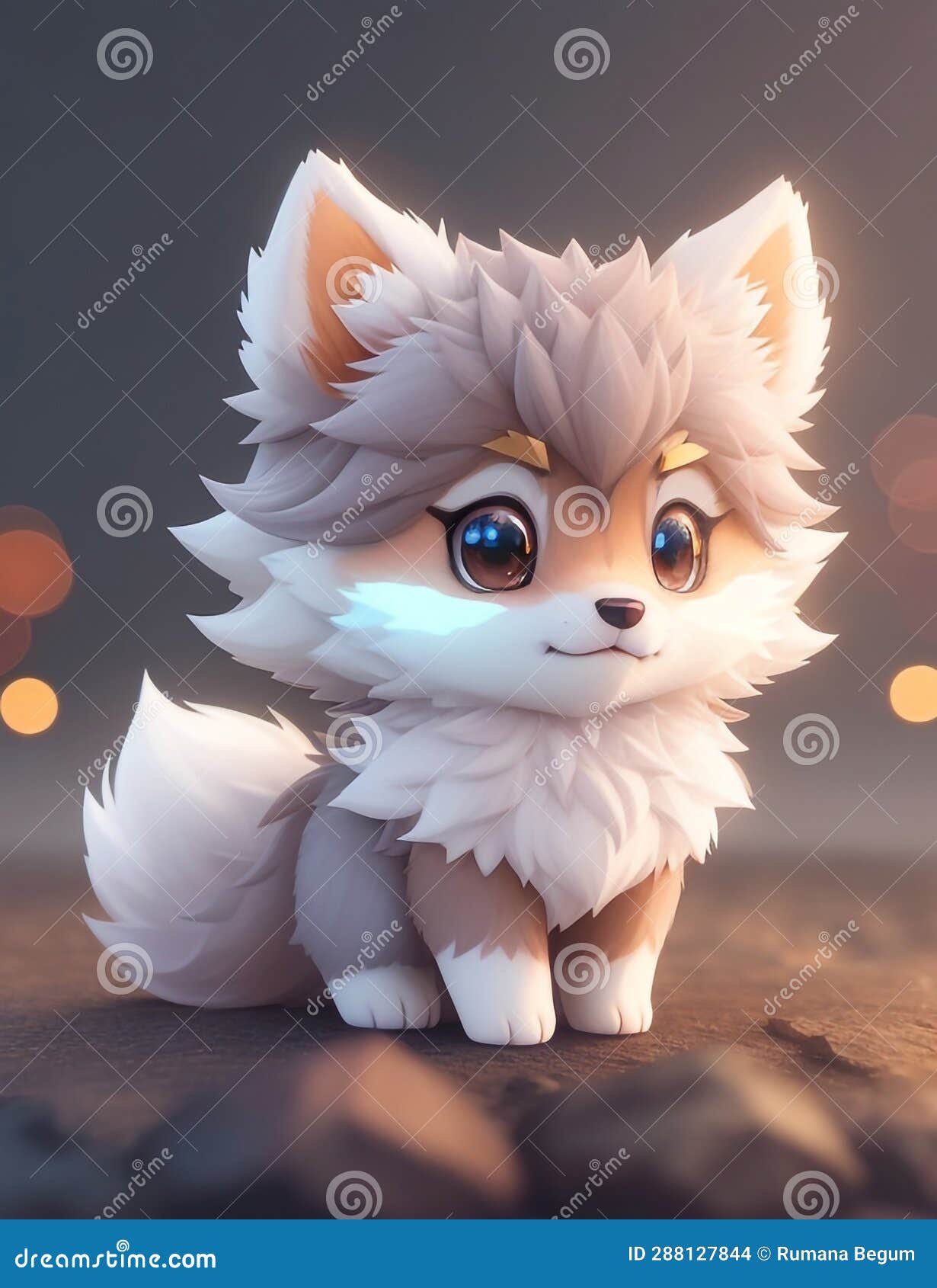 Cute Tiny Hyperrealistic Anime Wolf from Pokemon. Generative AI Stock ...