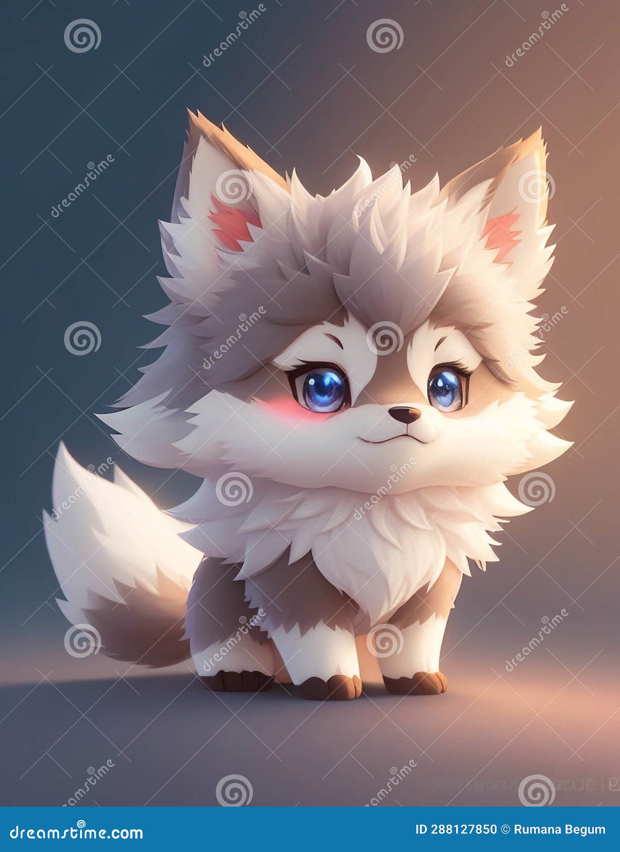 Cute Tiny Hyperrealistic Anime Wolf from Pokemon. Generative AI Stock ...