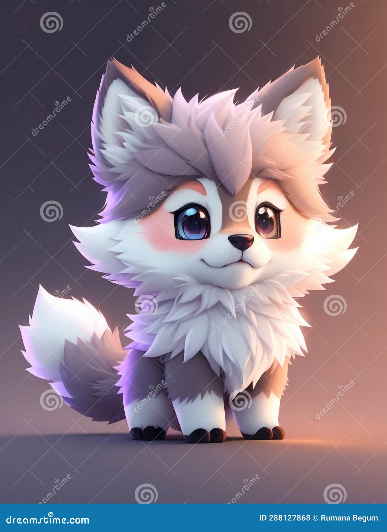 Cute Tiny Hyperrealistic Anime Wolf from Pokemon. Generative AI Stock ...