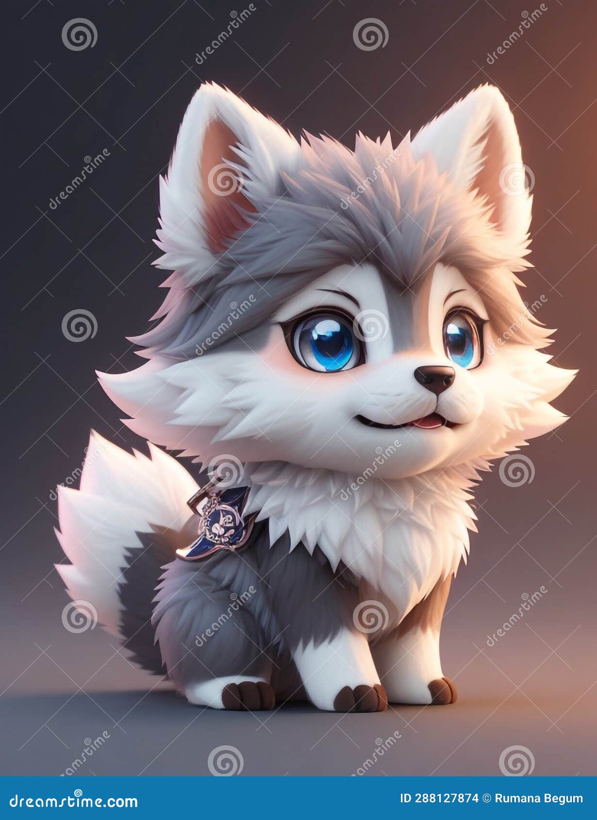 Cute Tiny Hyperrealistic Anime Wolf from Pokemon. Generative AI Stock ...