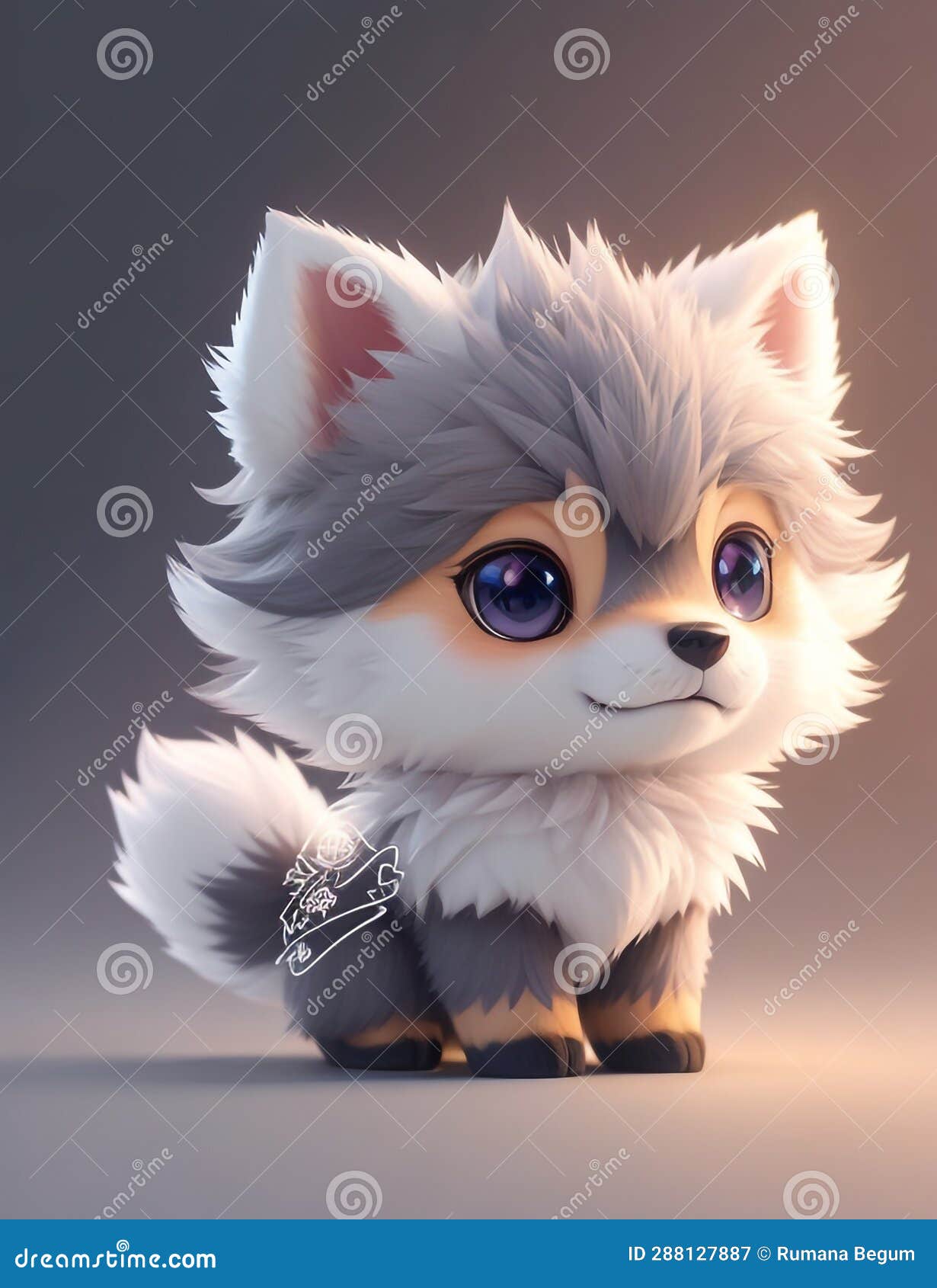 Cute Tiny Hyperrealistic Anime Wolf from Pokemon. Generative AI Stock ...