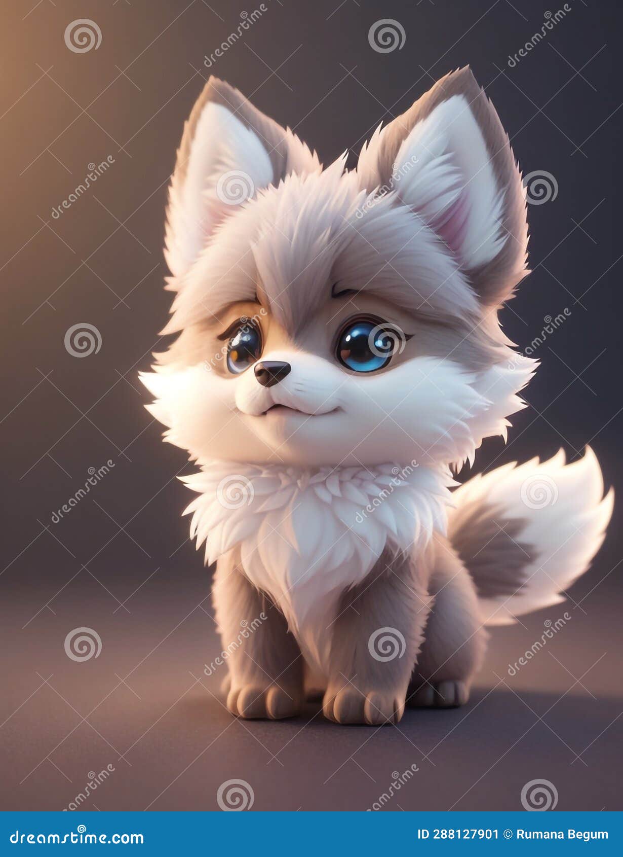 Cute Tiny Hyperrealistic Anime Wolf from Pokemon. Generative AI Stock ...