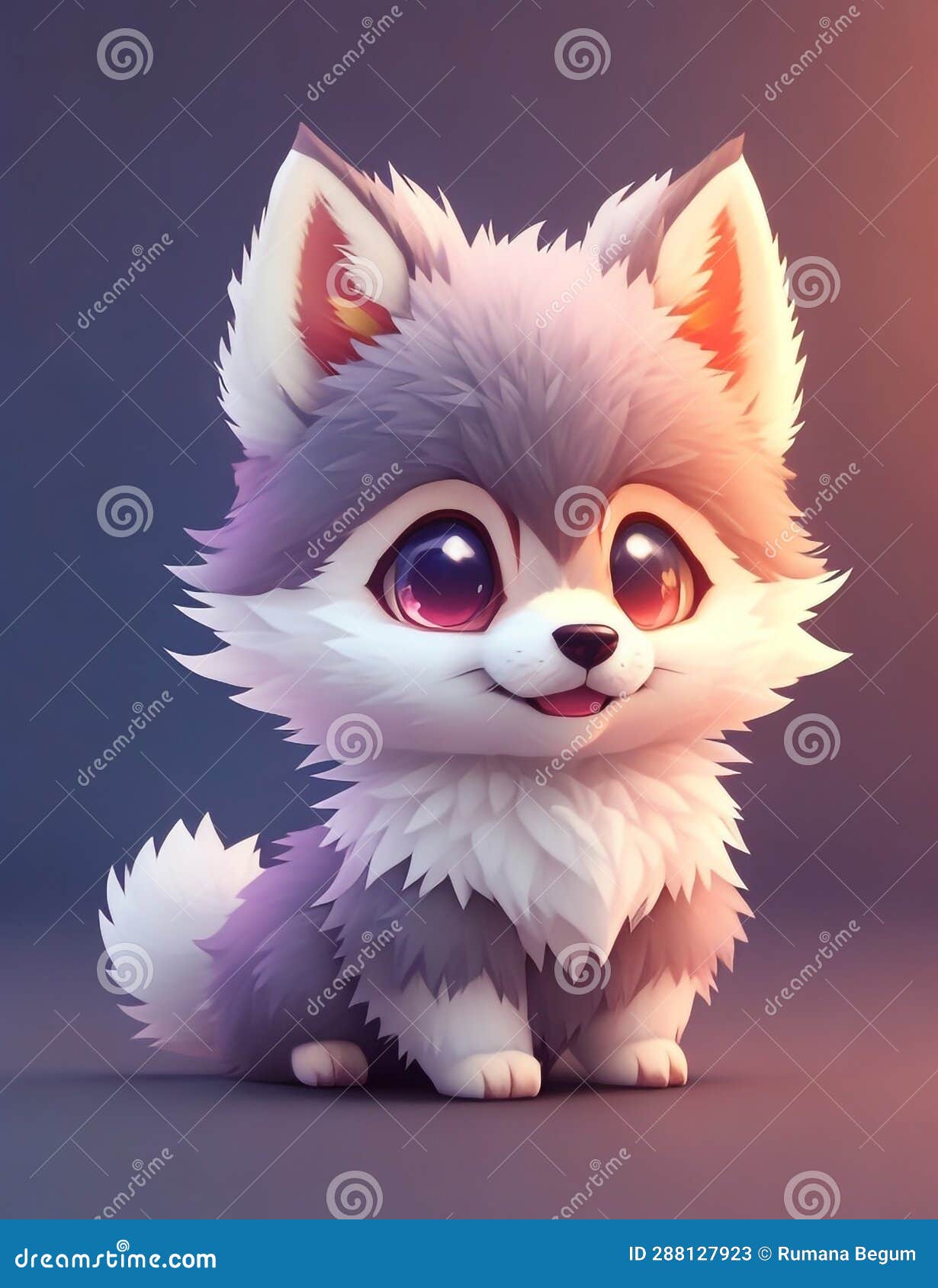 Cute Tiny Hyperrealistic Anime Wolf from Pokemon. Generative AI Stock ...