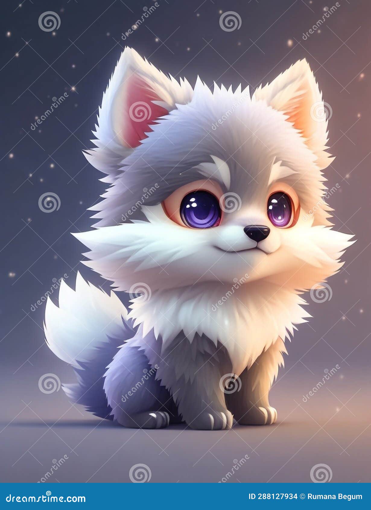 Cute Tiny Hyperrealistic Anime Wolf from Pokemon. Generative AI Stock ...