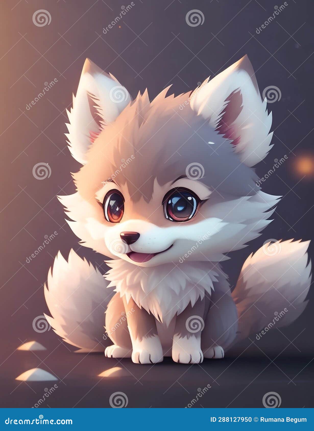 Cute Tiny Hyperrealistic Anime Wolf from Pokemon. Generative AI Stock ...