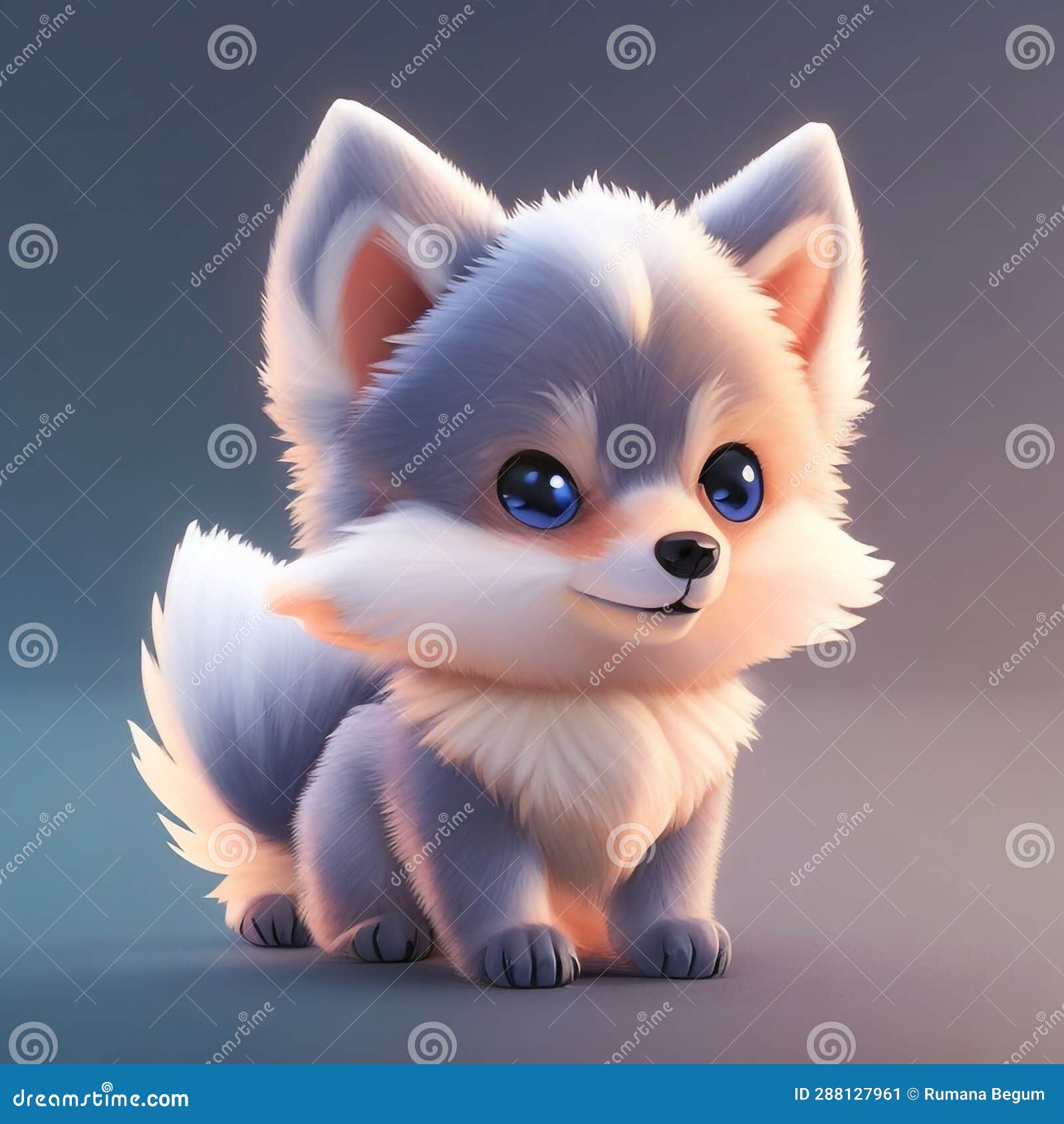 Cute Tiny Hyperrealistic Anime Wolf from Pokemon. Generative AI Stock ...