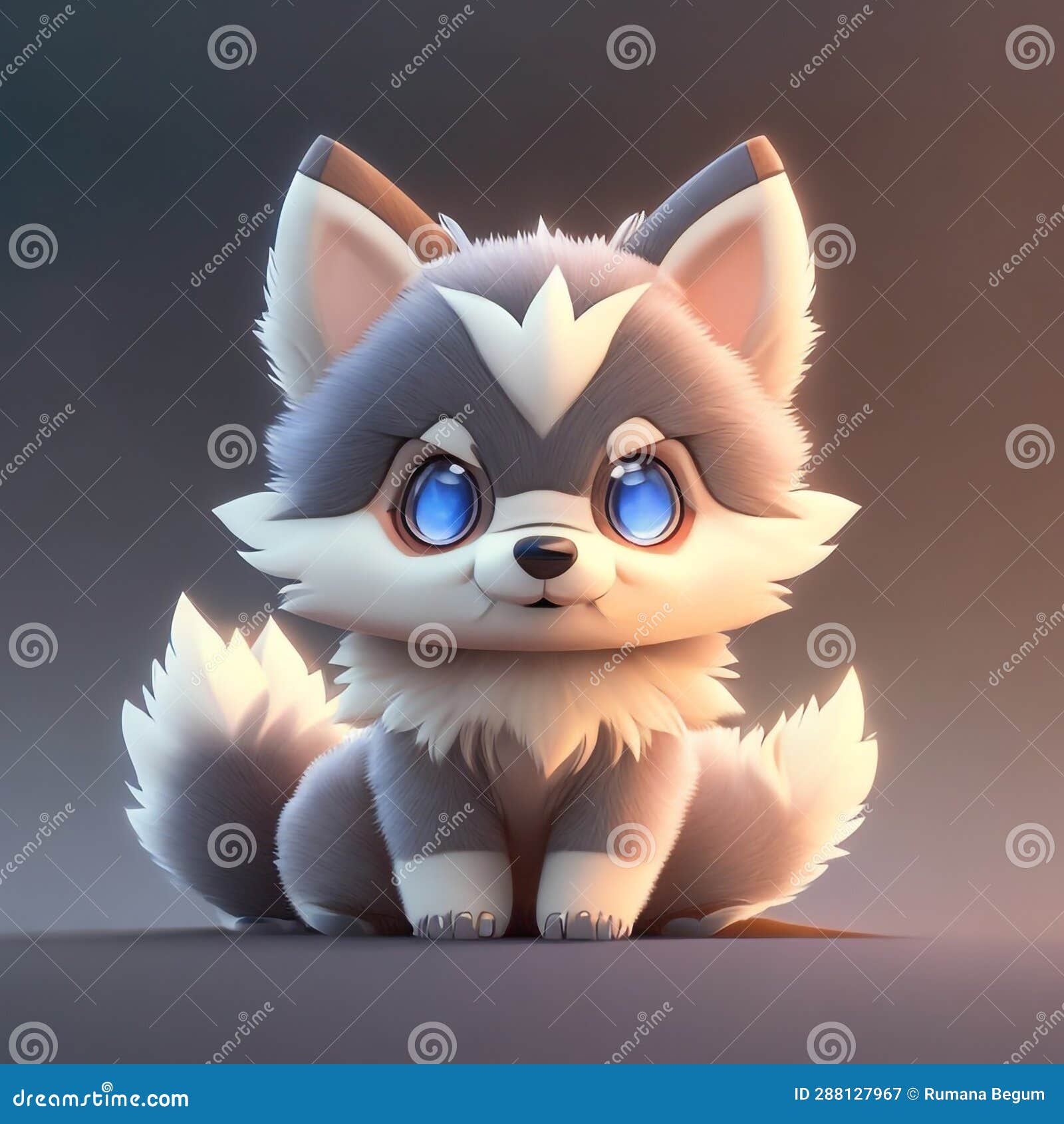 Cute Tiny Hyperrealistic Anime Wolf from Pokemon. Generative AI Stock ...