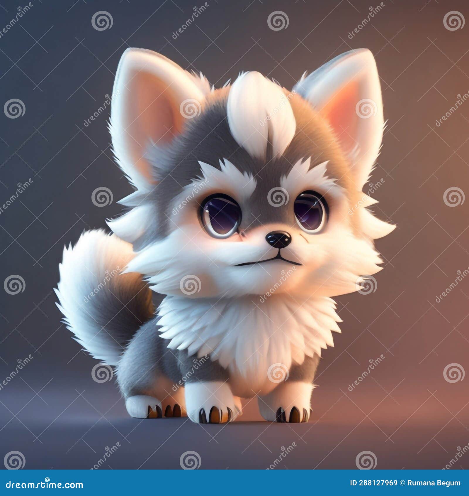 Cute Tiny Hyperrealistic Anime Wolf from Pokemon. Generative AI Stock ...