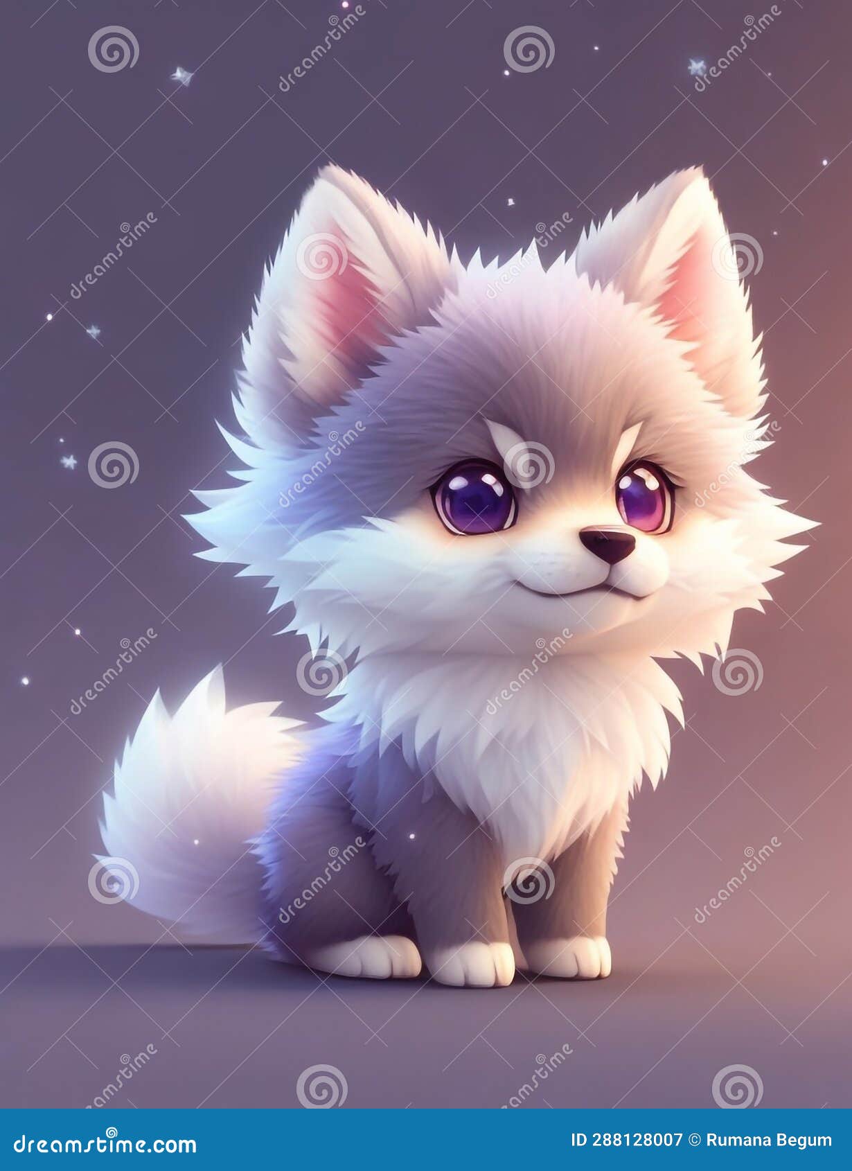 Cute Tiny Hyperrealistic Anime Wolf from Pokemon. Generative AI Stock ...