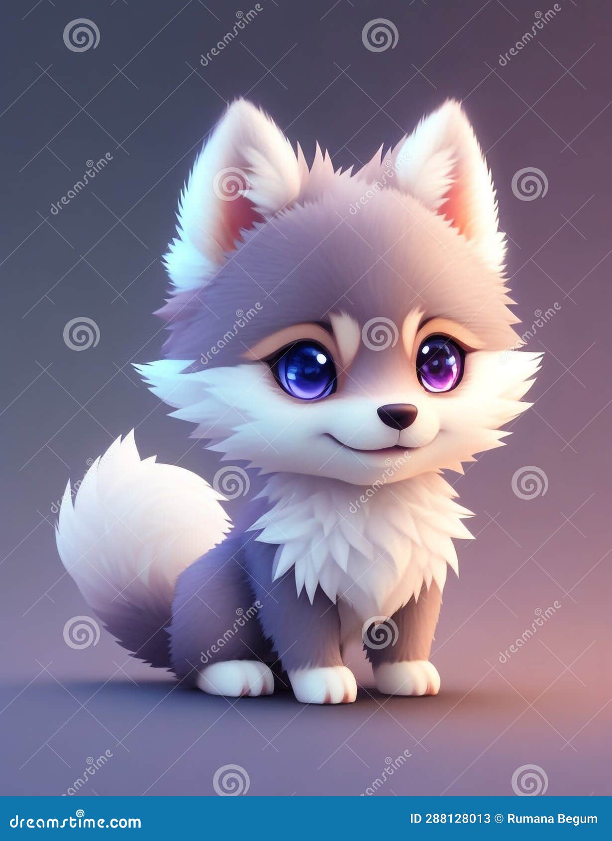 Cute Tiny Hyperrealistic Anime Wolf from Pokemon. Generative AI Stock ...