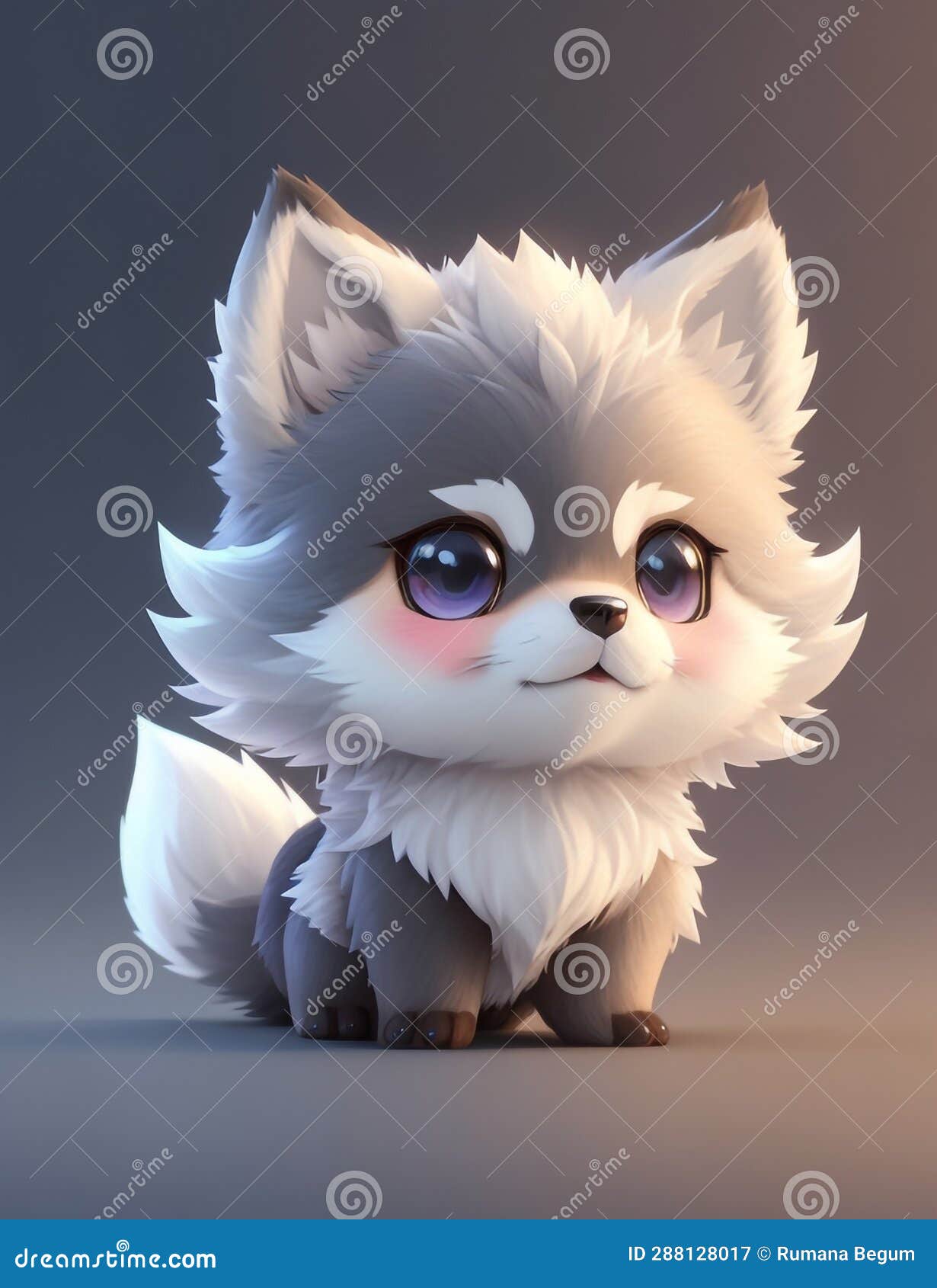 Cute Tiny Hyperrealistic Anime Wolf from Pokemon. Generative AI Stock ...