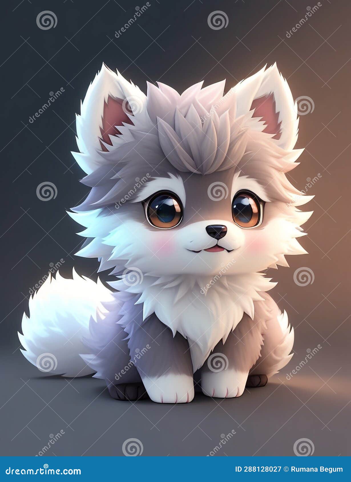 Cute Tiny Hyperrealistic Anime Wolf from Pokemon. Generative AI Stock ...