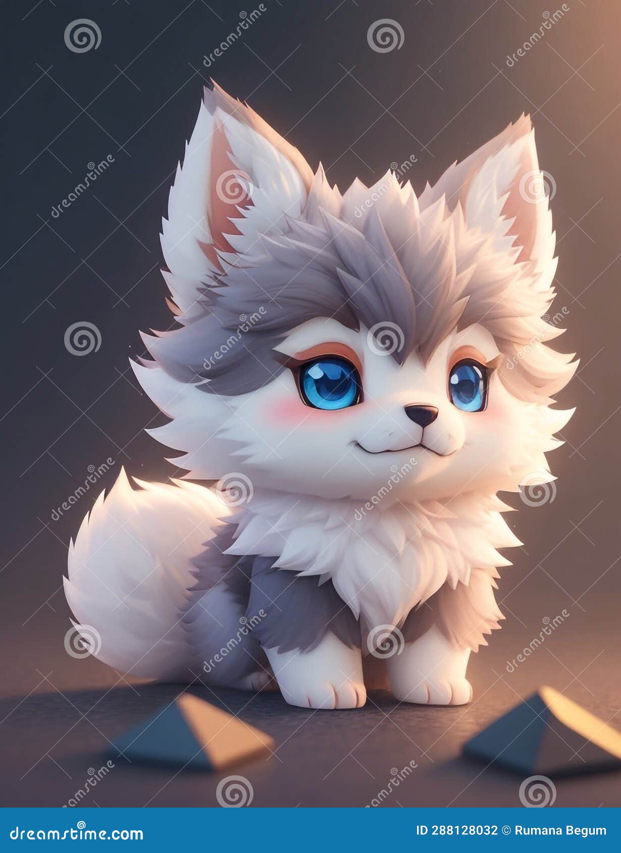 Cute Tiny Hyperrealistic Anime Wolf from Pokemon. Generative AI Stock ...
