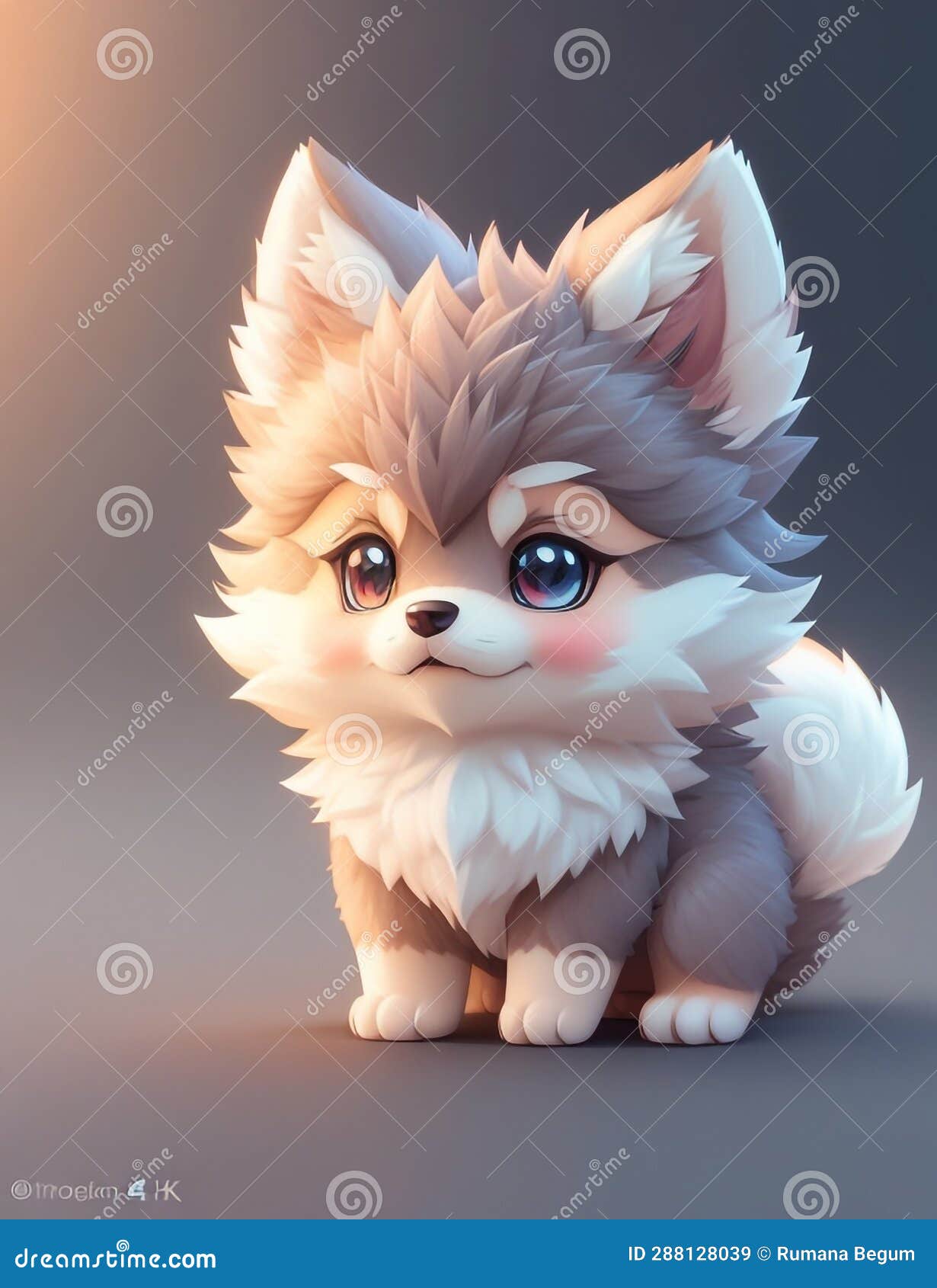 Cute Tiny Hyperrealistic Anime Wolf from Pokemon. Generative AI Stock ...