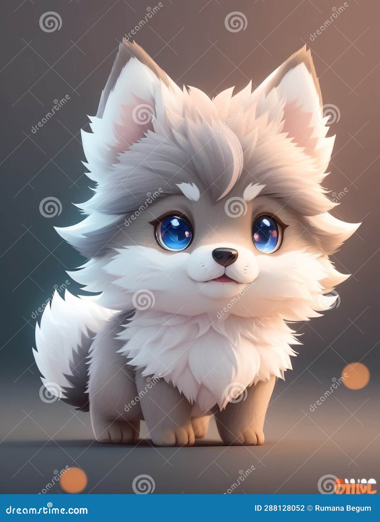 Cute Tiny Hyperrealistic Anime Wolf from Pokemon. Generative AI Stock ...