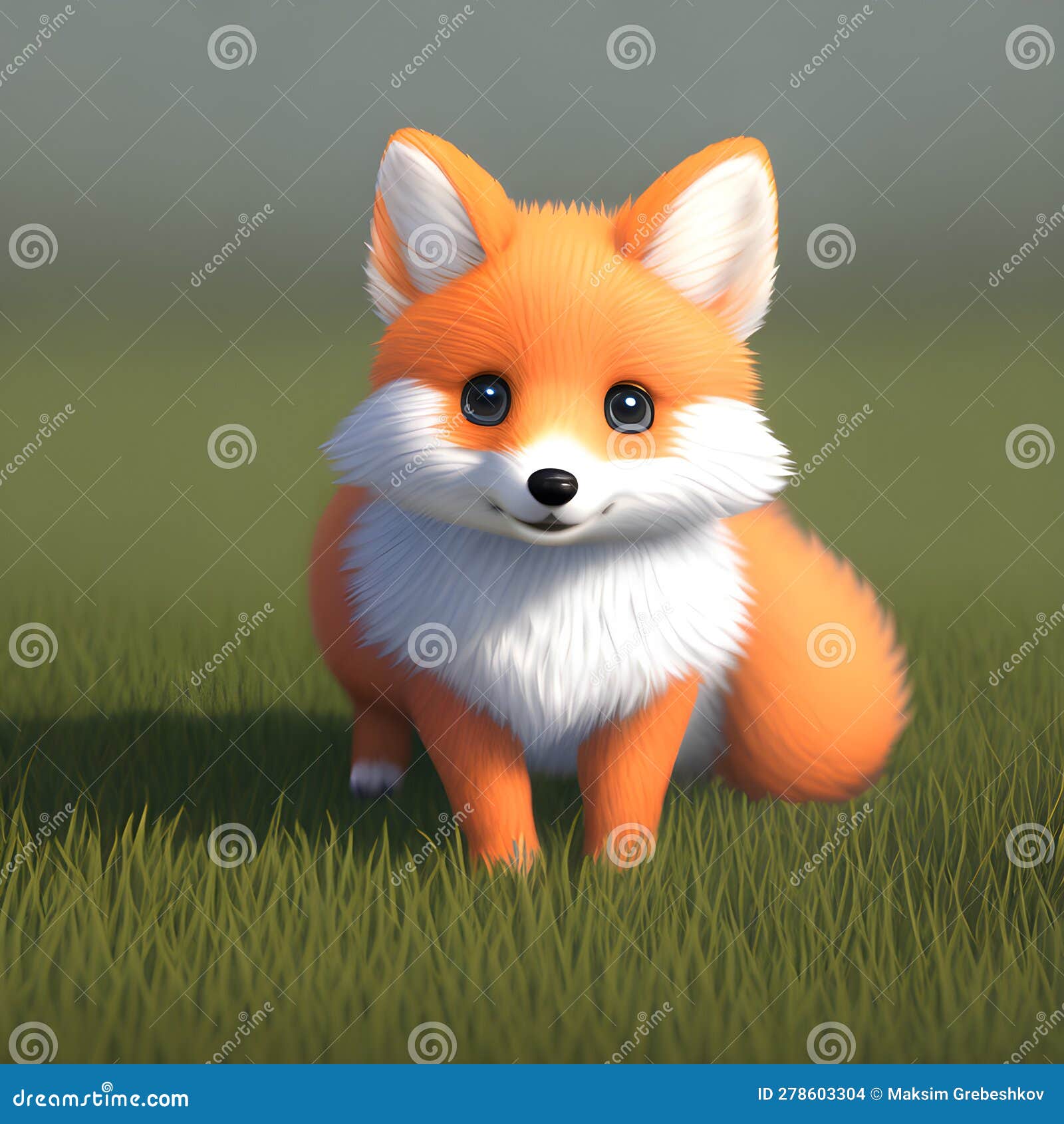 Cute Tiny Little Fox Cub , Generative AI Stock Illustration ...
