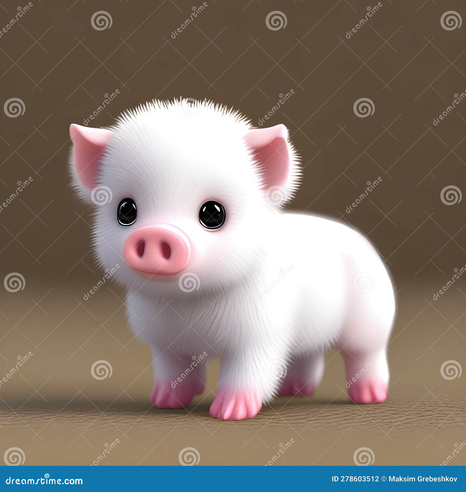 Cute Tiny Little Pig Cub , Generative AI Stock Illustration ...