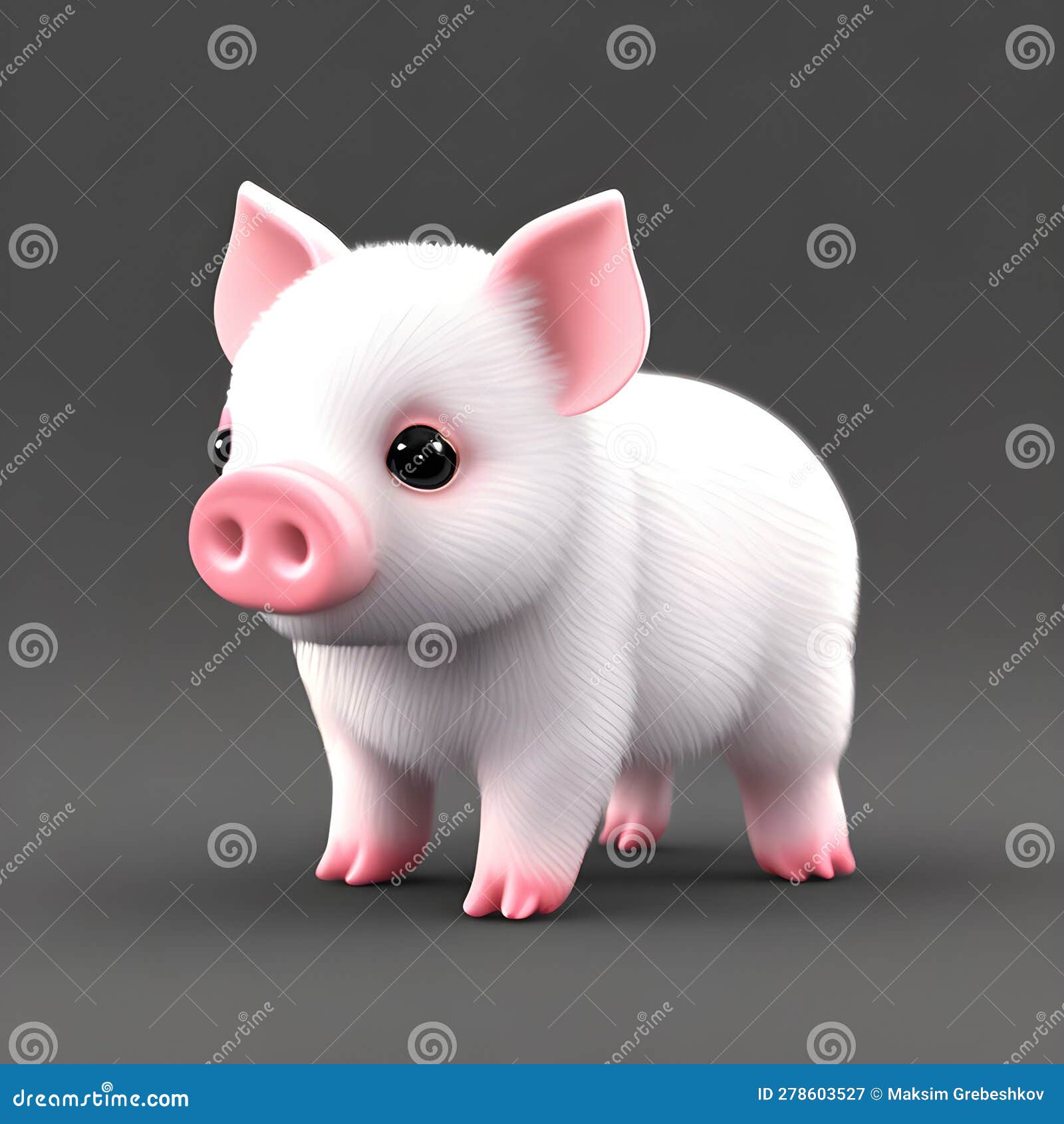Cute Tiny Little Pig Cub , Generative AI Stock Illustration ...