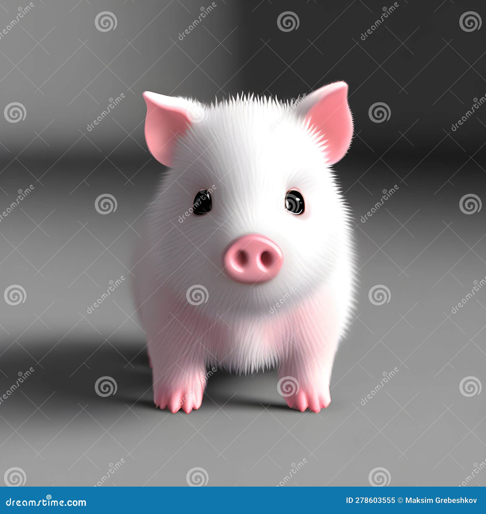 Cute Tiny Little Pig Cub , Generative AI Stock Illustration ...